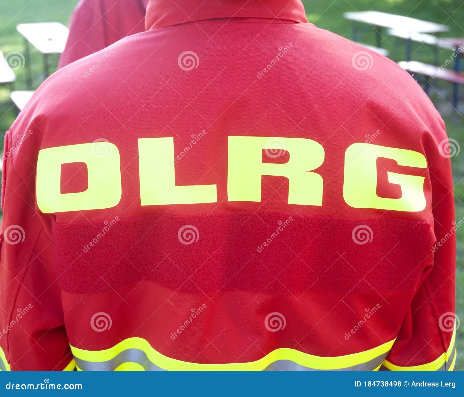 DLRG Logo on a red jacket editorial stock photo. Image of water - 184738498