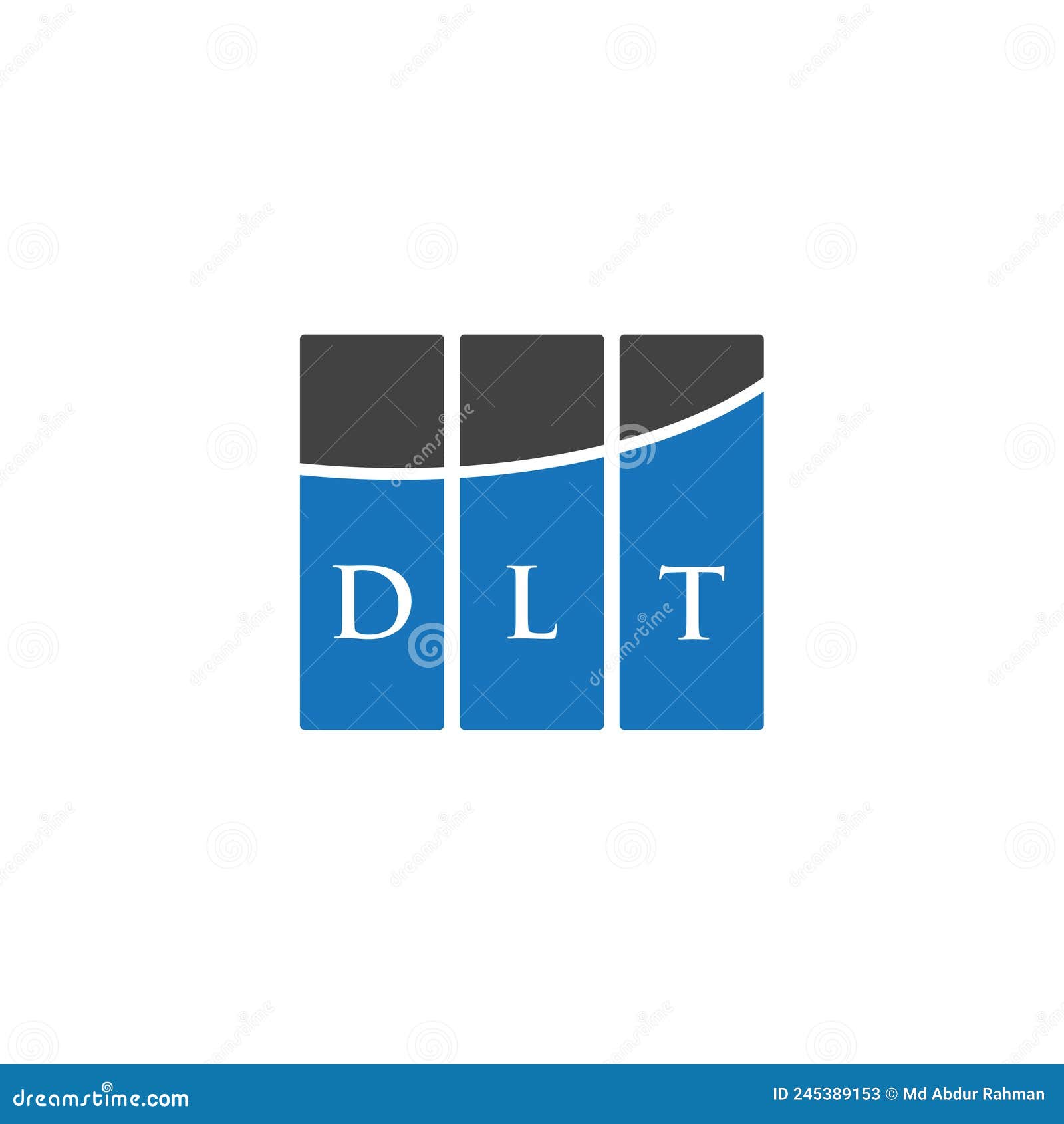 DLT Letter Logo Design on WHITE Background. DLT Creative Initials ...