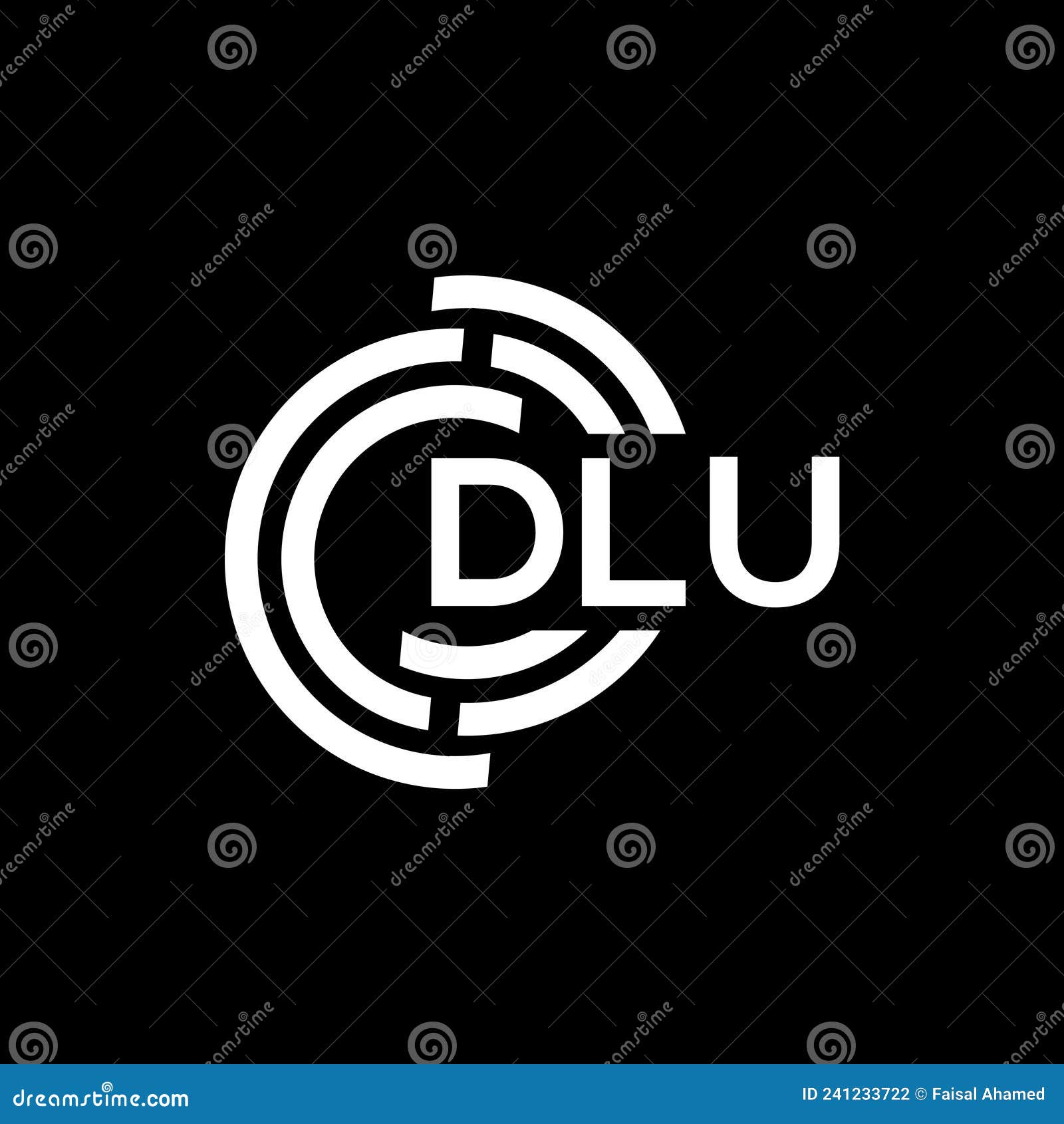 DLU Letter Logo Design on Black Background. DLU Creative Initials ...