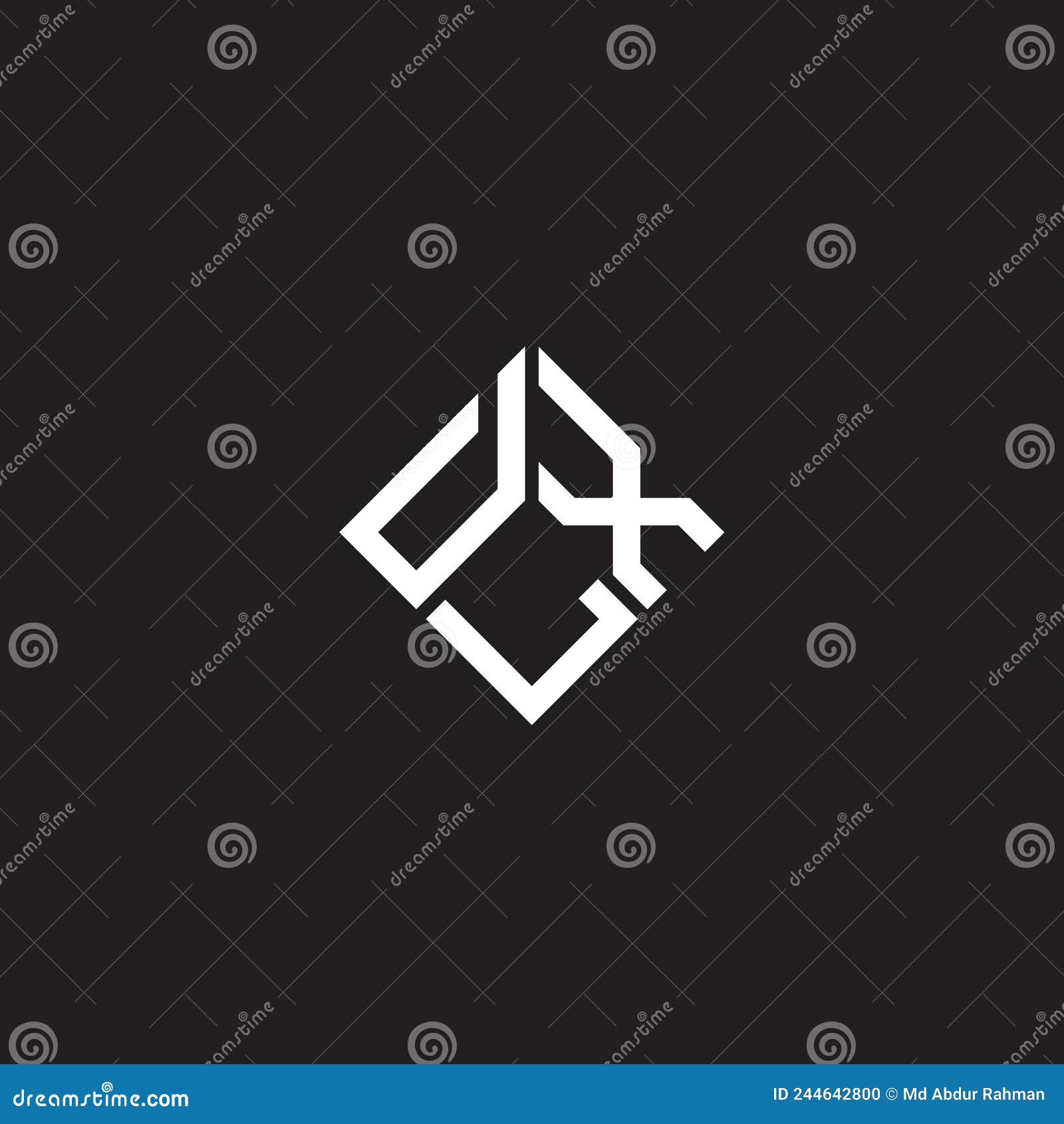 DLX Letter Logo Design on Black Background. DLX Creative Initials ...