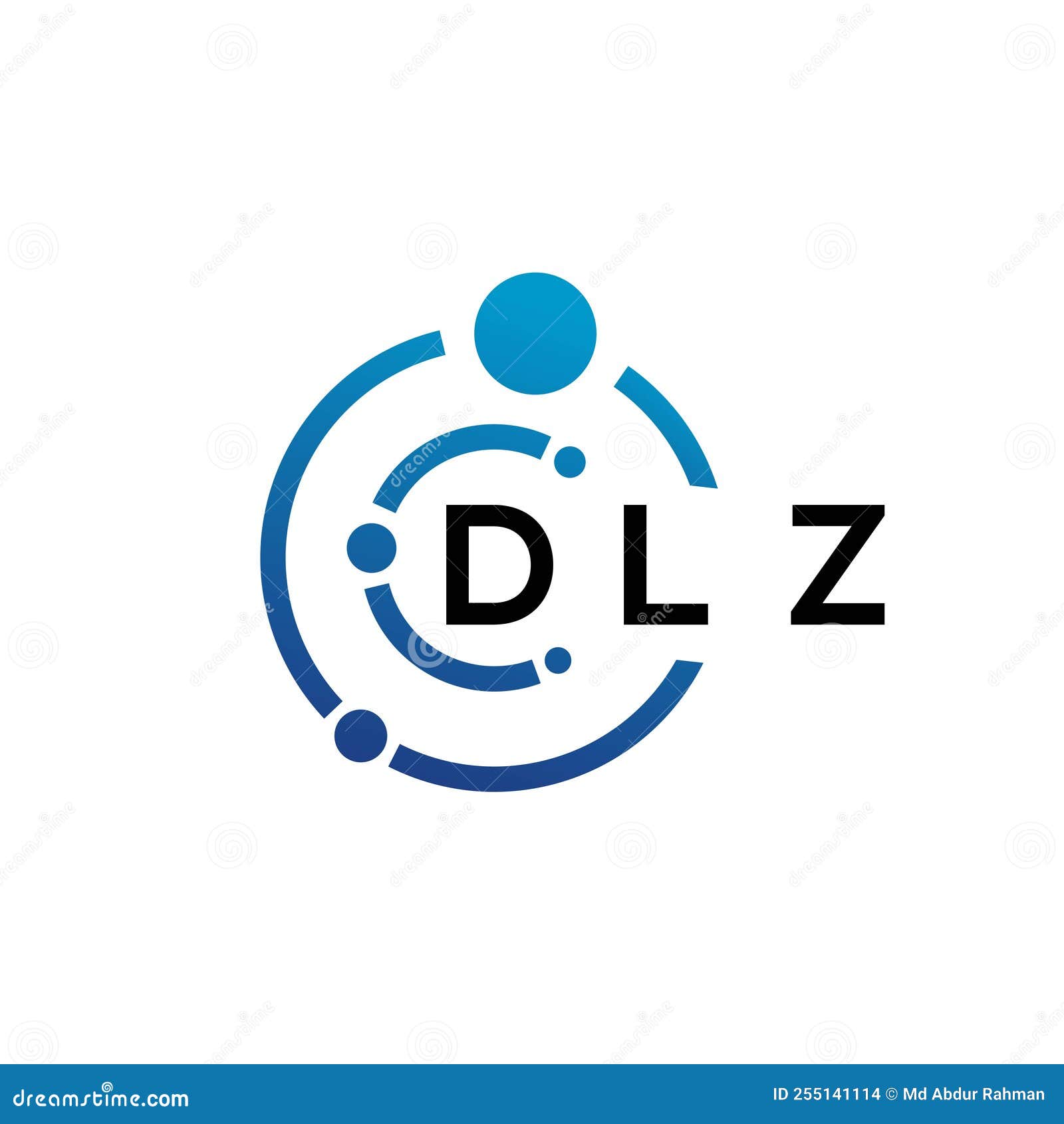 DLZ Letter Logo Design on White Background. DLZ Creative Initials ...