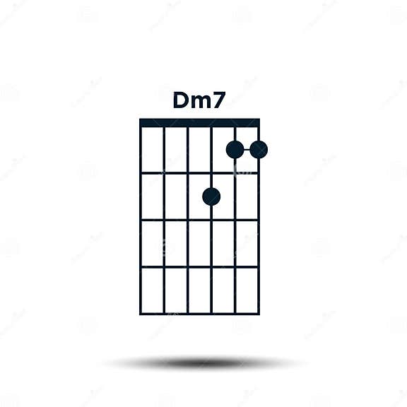 Dm7, Basic Guitar Chord Chart Icon Vector Template Stock Vector ...
