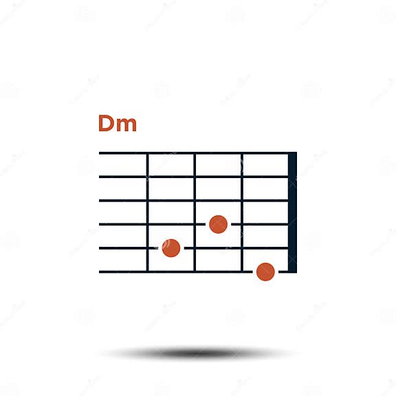 Dm, Basic Guitar Chord Chart Icon Vector Template Stock Vector ...