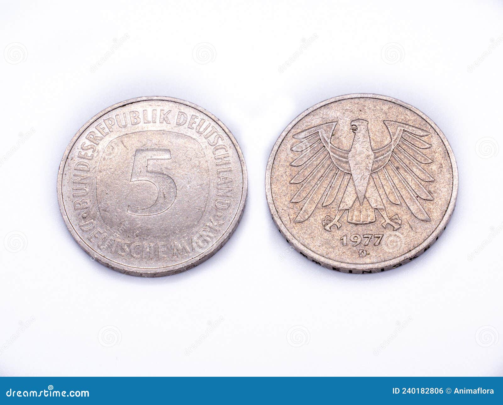 5 DM Coin from Germany Isolated Stock Photo - Image of gold, federal ...