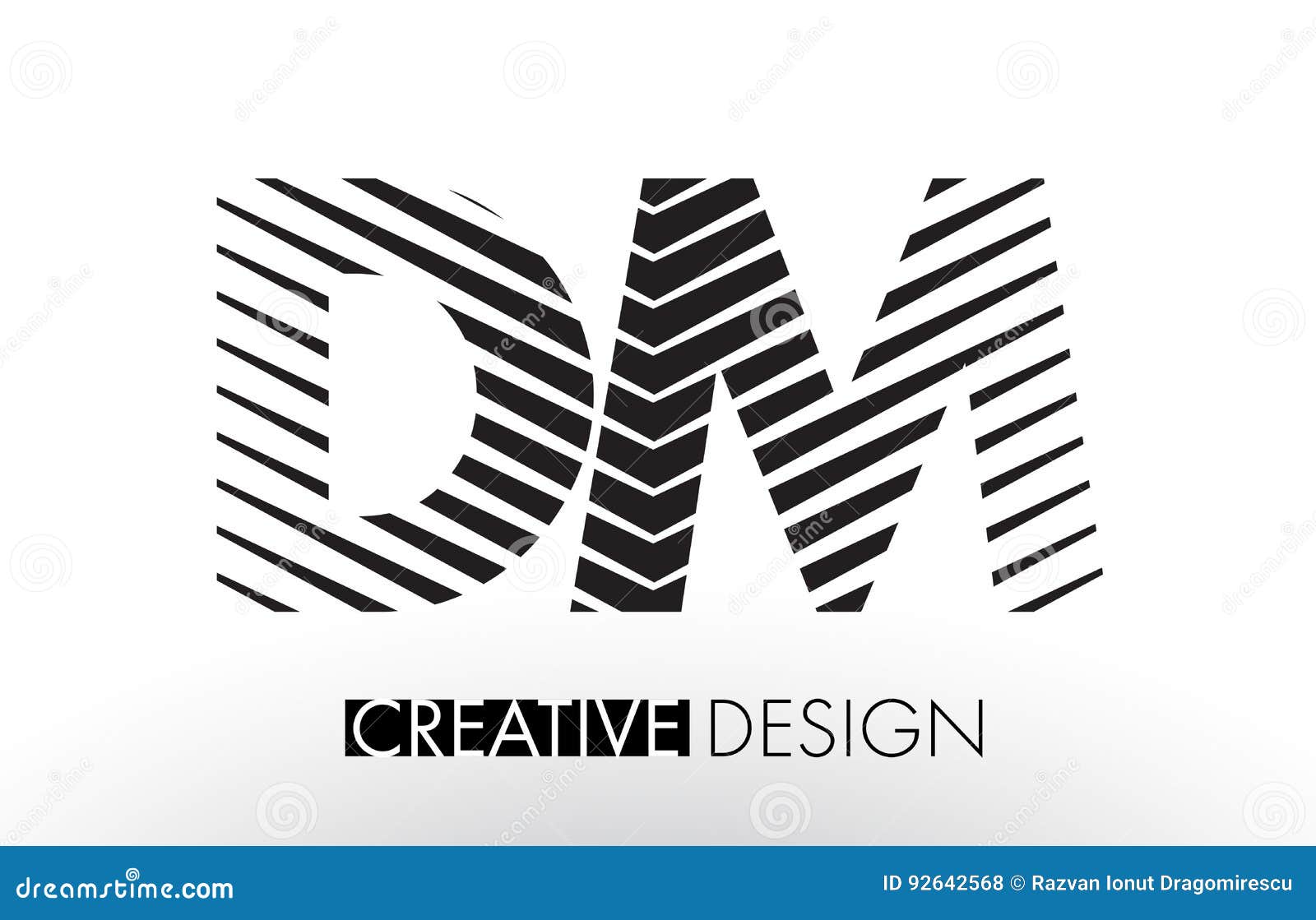 DM D M Lines Letter Design Met Creatieve Elegante Zebra Vector ...