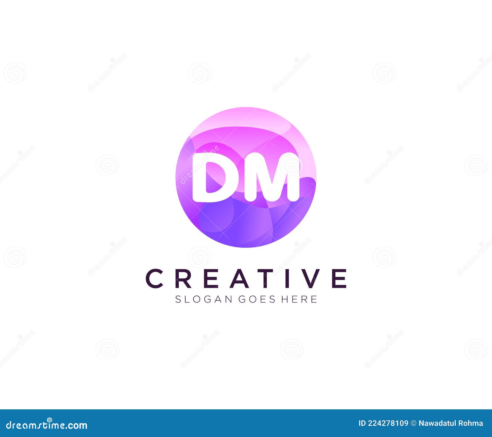 DM Initial Logo with Colorful Circle Template Vector Stock Vector ...