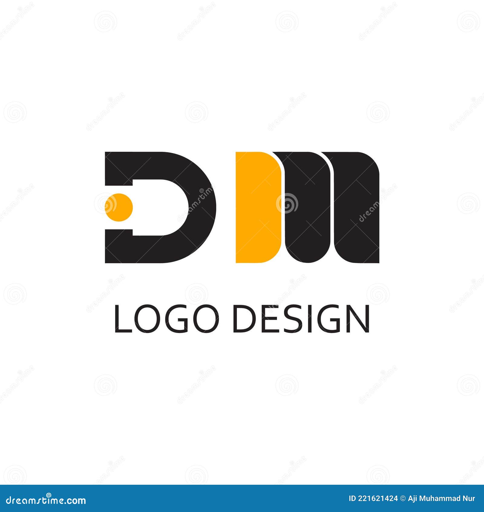 Colored Letter D and M for Logo Company Design Stock Vector ...