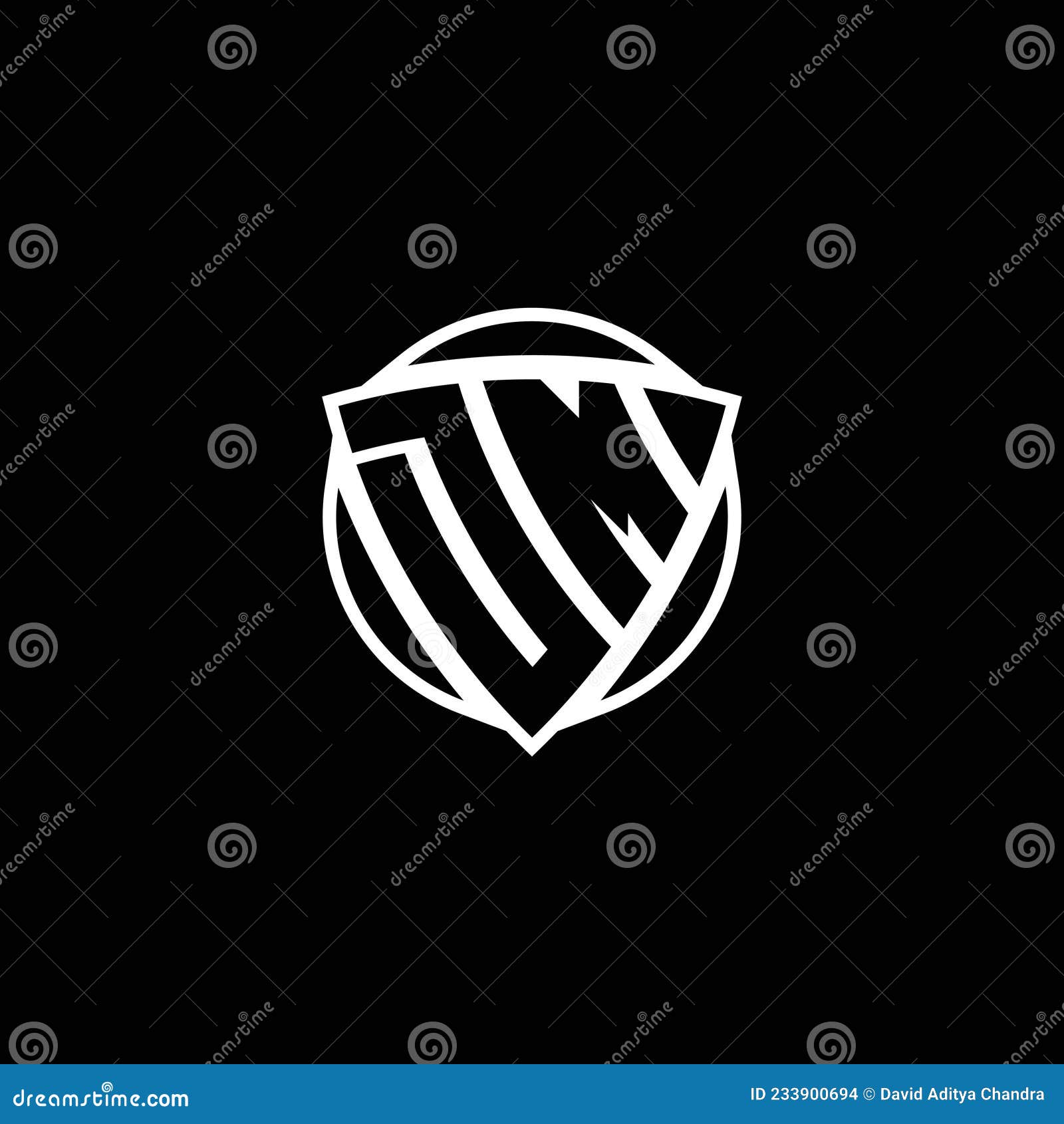 DM Logo Monogram Triangle Shield and Circle Shape Stock Vector ...