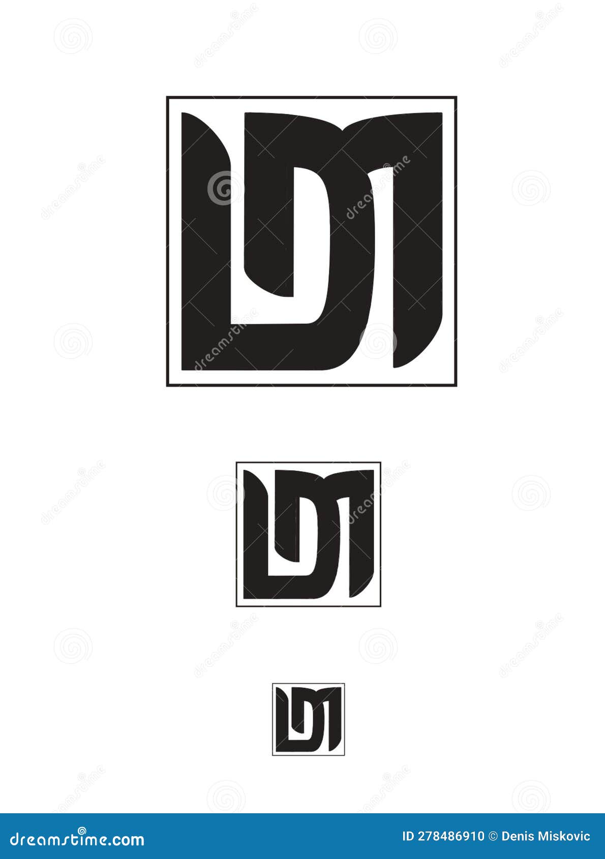Dm monogram logo. stock illustration. Illustration of combining - 278486910
