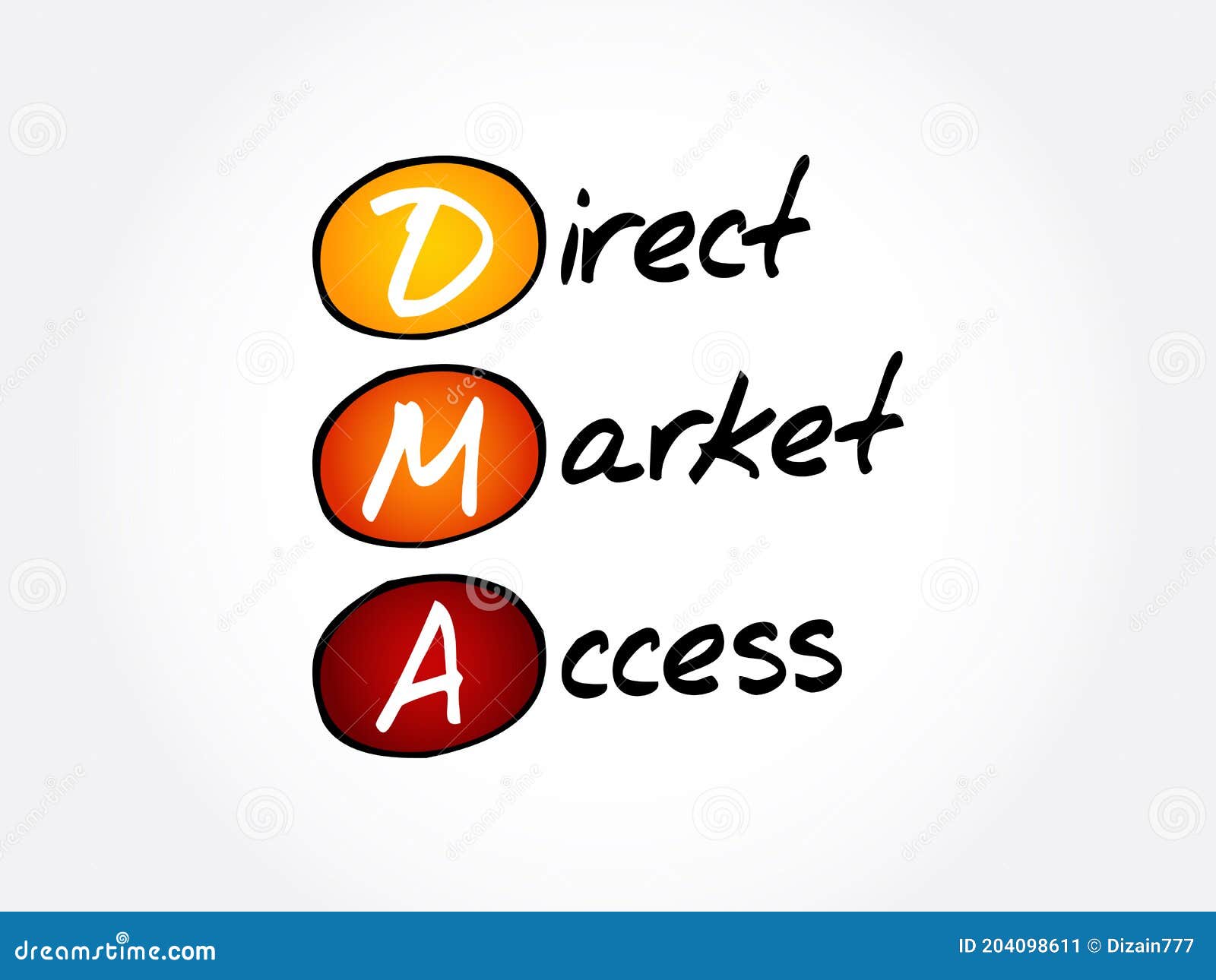 Dma Direct Market Access Concept With Big Word Or Text And Team People ...