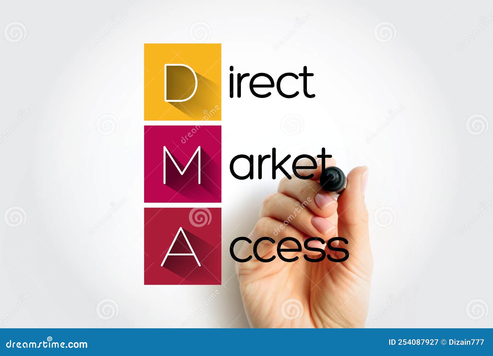 DMA - Direct Market Access Acronym, Business Concept Background Stock ...