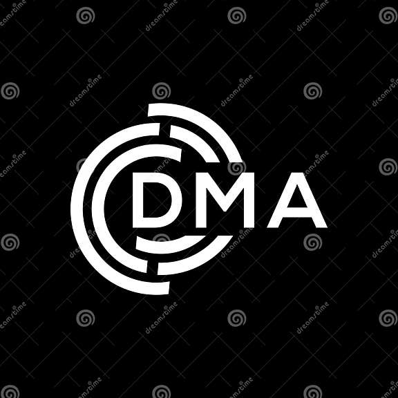 DMA Letter Logo Design on Black Background. DMA Creative Initials ...