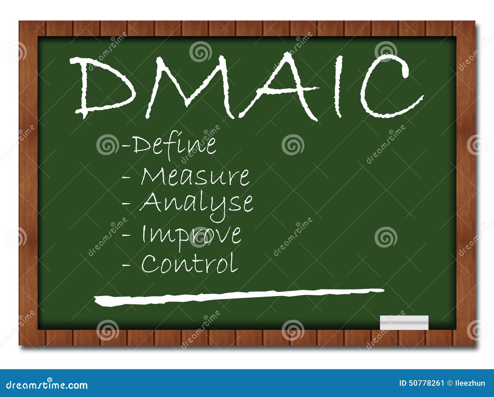 DMAIC Classroom Board stock illustration. Illustration of flow - 50778261