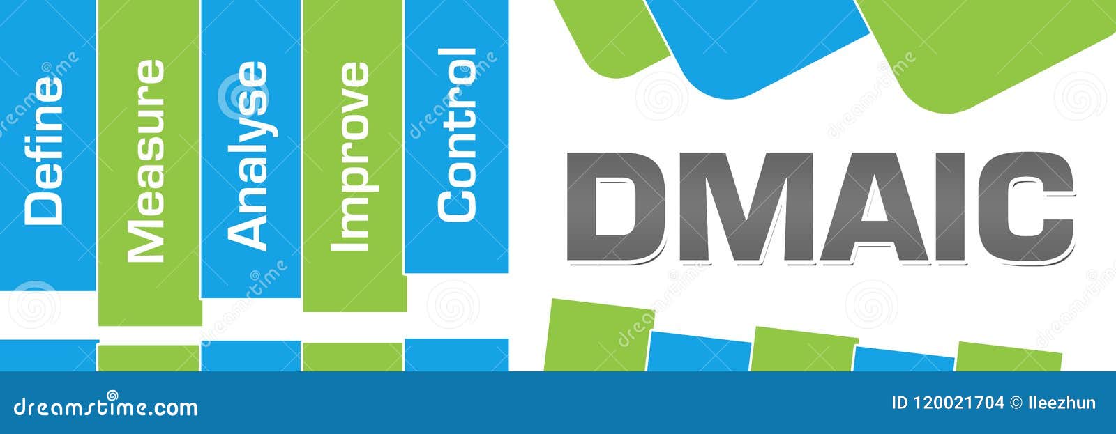 DMAIC Green Blue Abstract Shapes Horizontal Stock Illustration ...