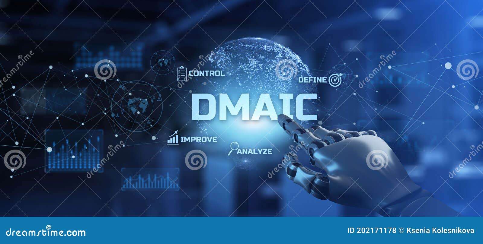 DMAIC Six Sigma Lean Quality Control Business Technology Concept ...