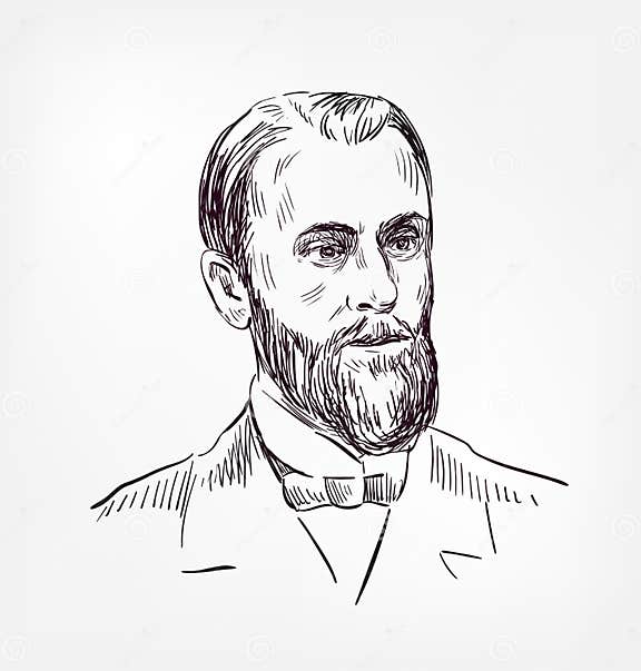 Dmitri Ivanovsky Vector Sketch Illustration Famous Editorial Stock ...