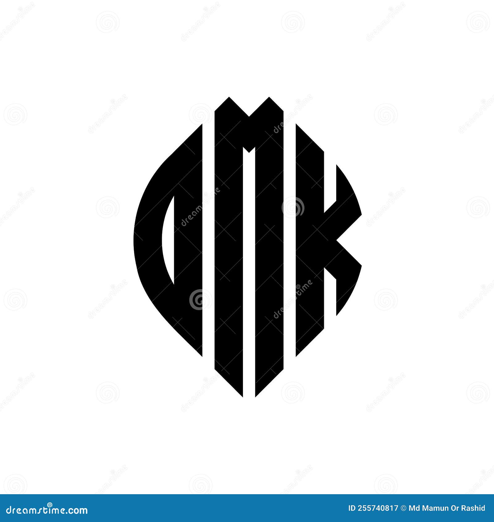DMK Circle Letter Logo Design with Circle and Ellipse Shape. DMK ...