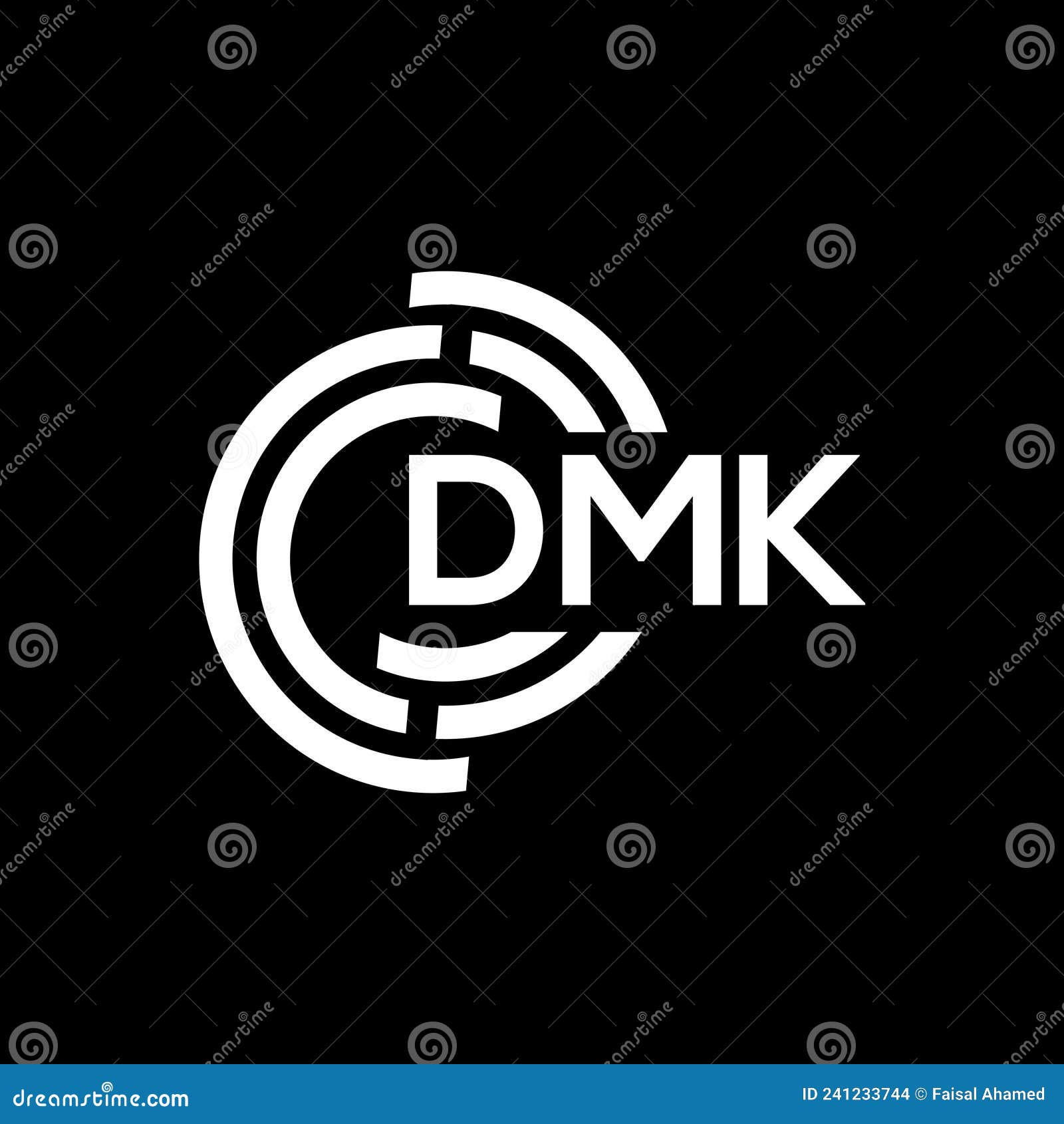 DMK Letter Logo Design on Black Background. DMK Creative Initials ...