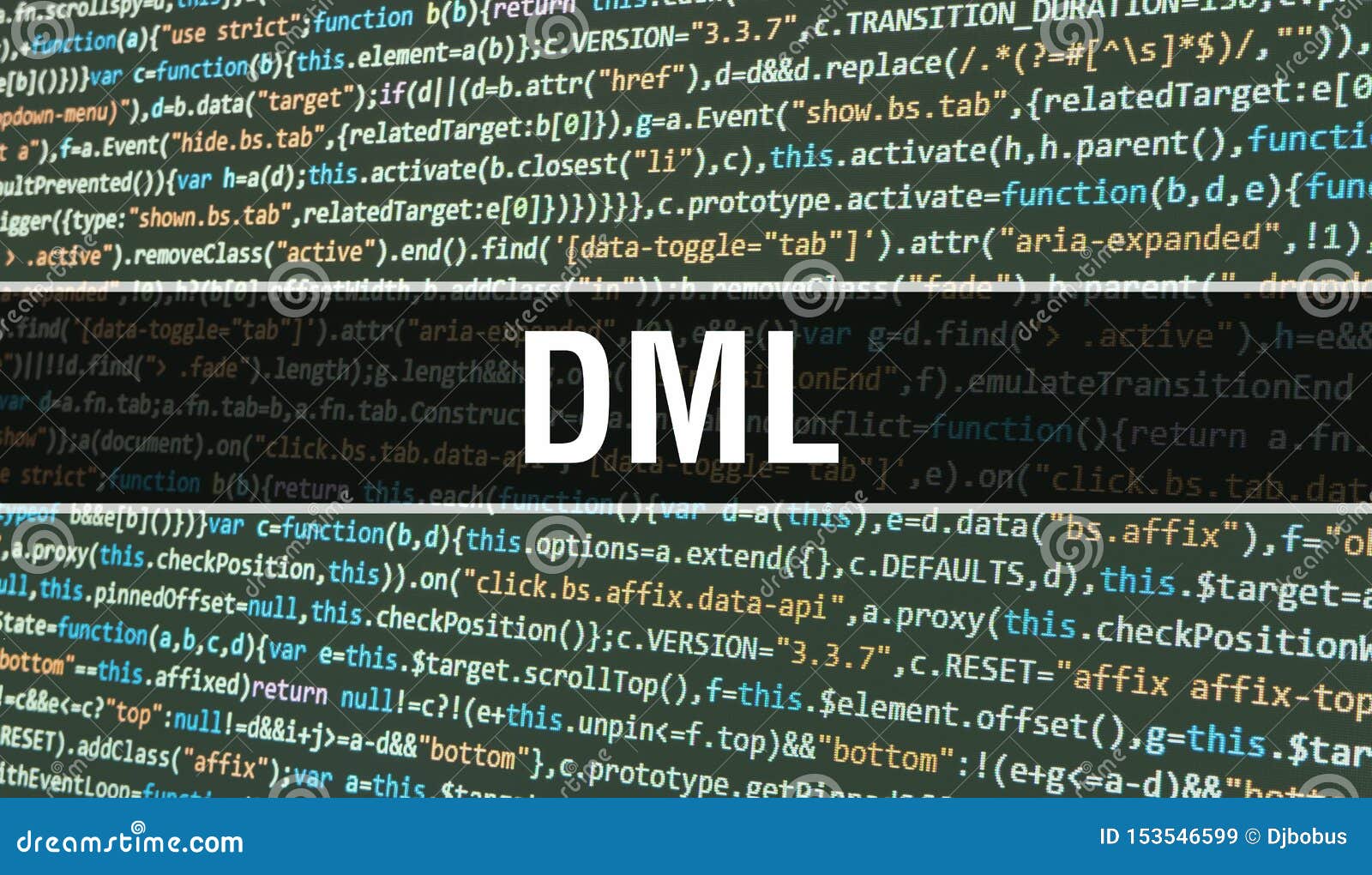 Dml Concept With Random Parts Of Program Code Dml With Programming Code Abstract Technology 5080