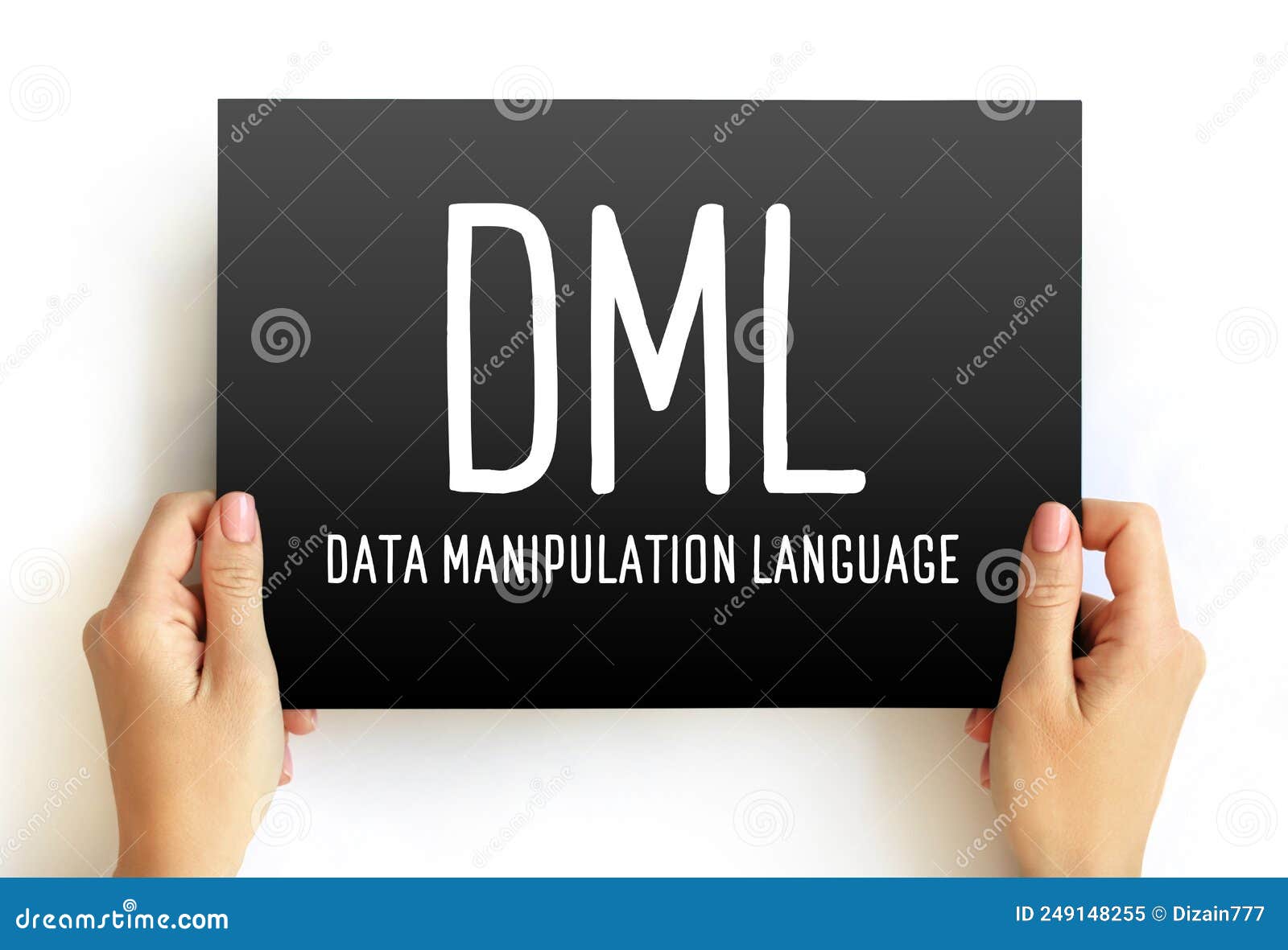 DML - Data Manipulation Language Acronym Text on Card, Abbreviation ...