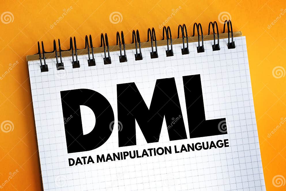 DML - Data Manipulation Language Acronym Text on Notepad, Abbreviation ...