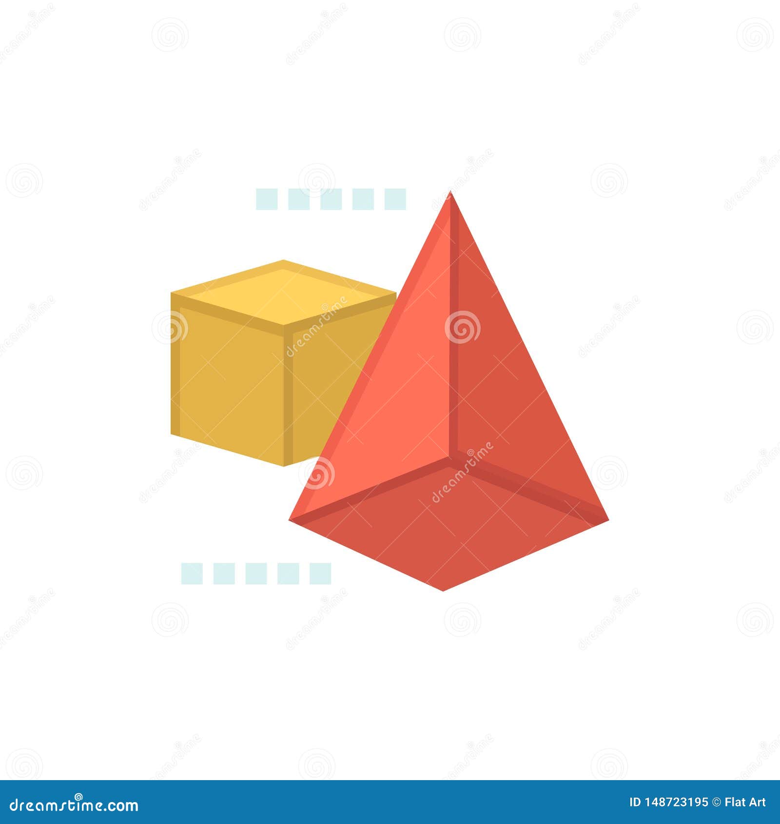 3dModel, 3d, Box, Triangle Flat Color Icon. Vector Icon Banner Template ...