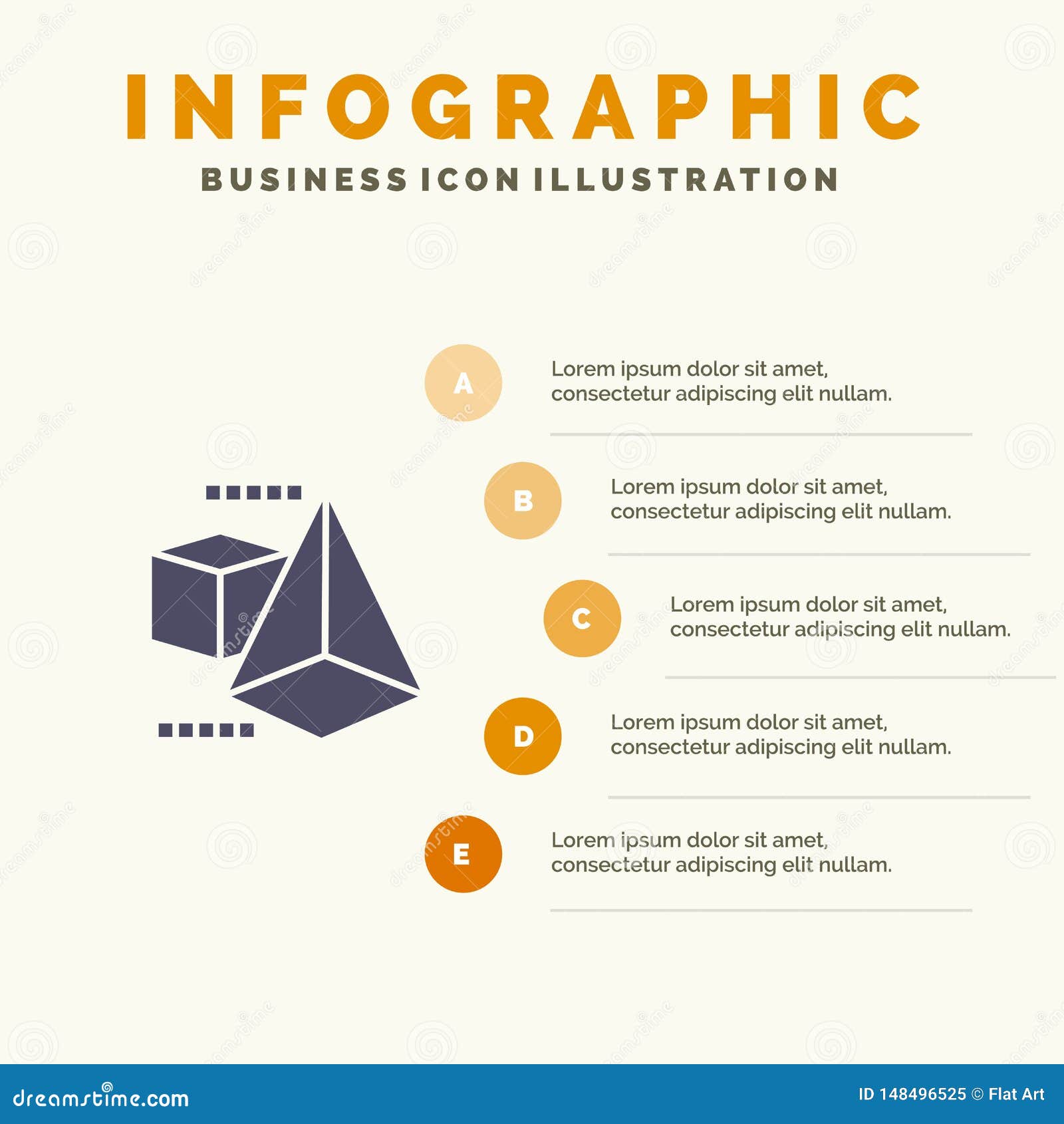 3dModel, 3d, Box, Triangle Infographics Presentation Template. 5 Steps ...