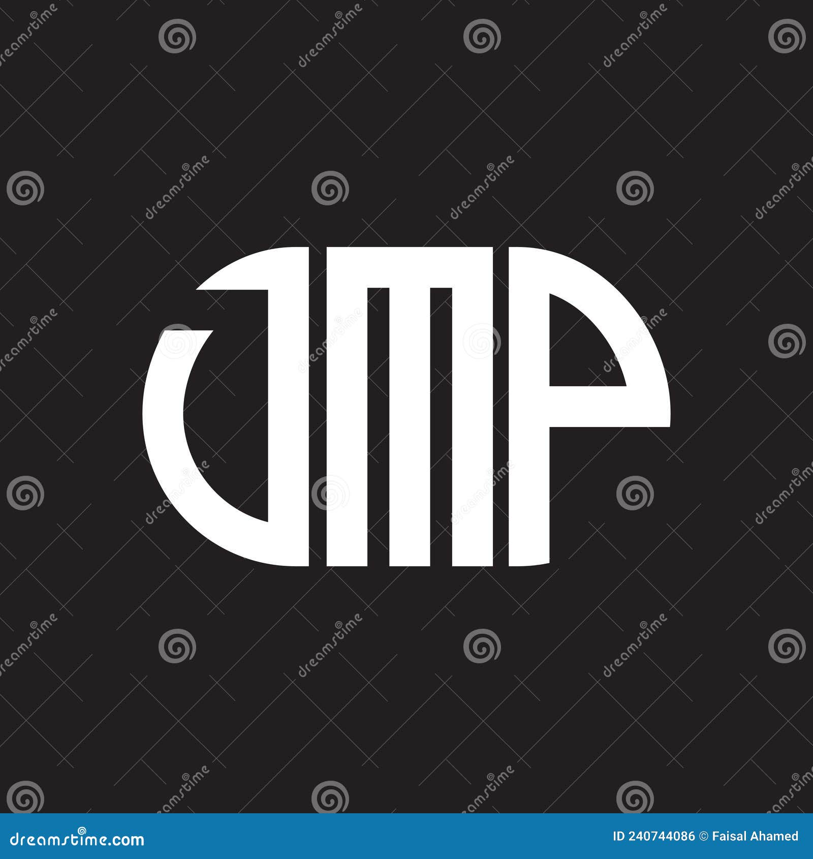 DMP Letter Logo Design on Black Background. DMP Creative Initials ...