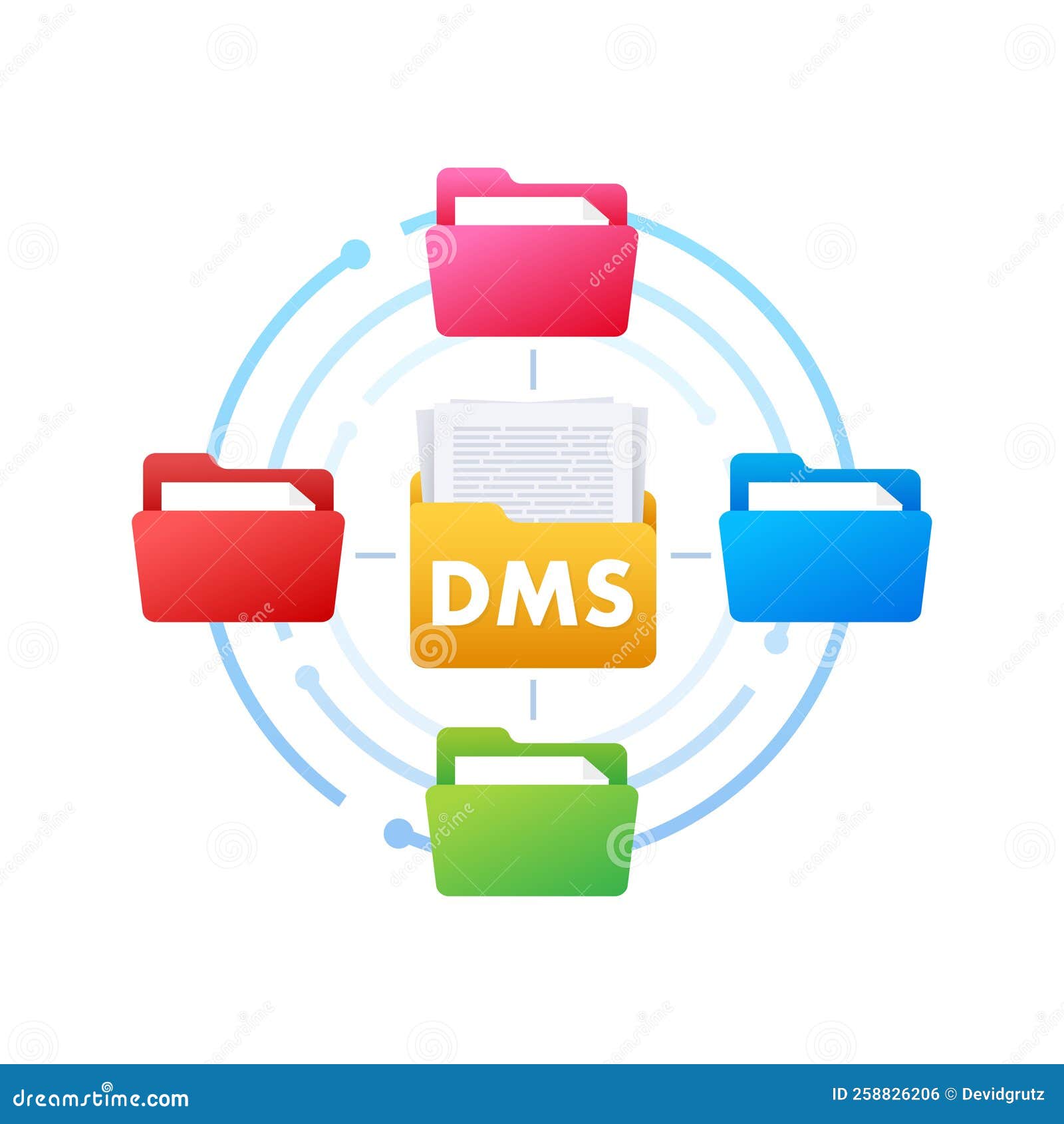 DMS Document Management System. Digital Business. Cloud Storage Icon. Digital Data. Vector Stock ...