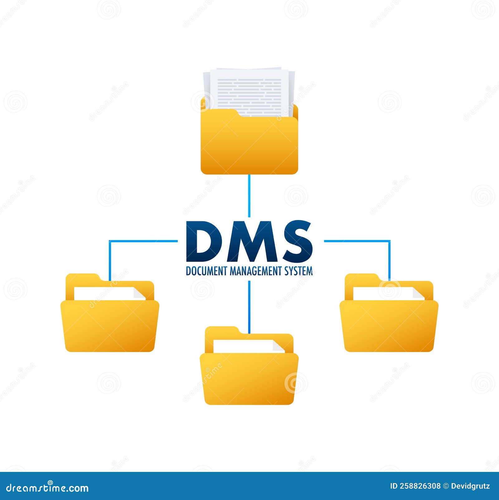 DMS Document Management System. Digital Business. Cloud Storage Icon ...