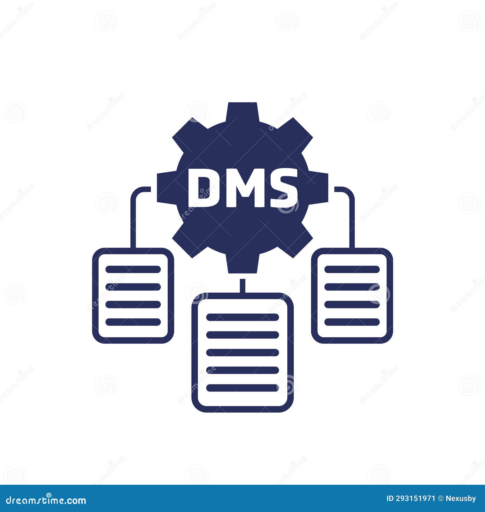 DMS, Document Management System Icon With A Gear Cartoon Vector ... DMS, Document Management System Icon With A Gear Cartoon Vector ...