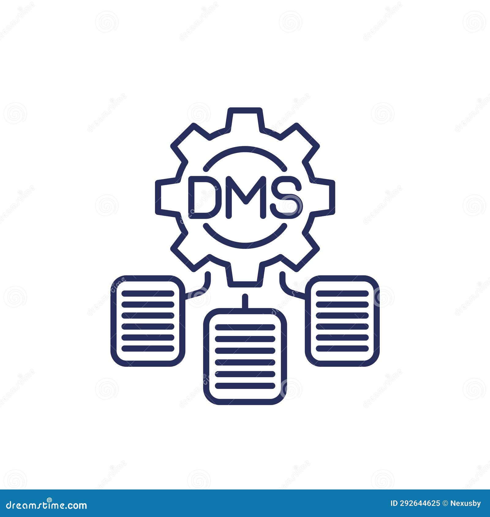 DMS, Document Management System Icon with a Gear Stock Illustration ...
