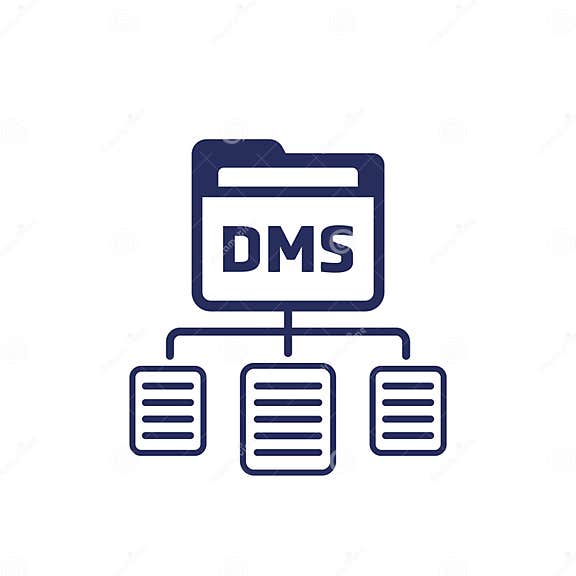 DMS, Document Management System Icon on White Stock Vector ...