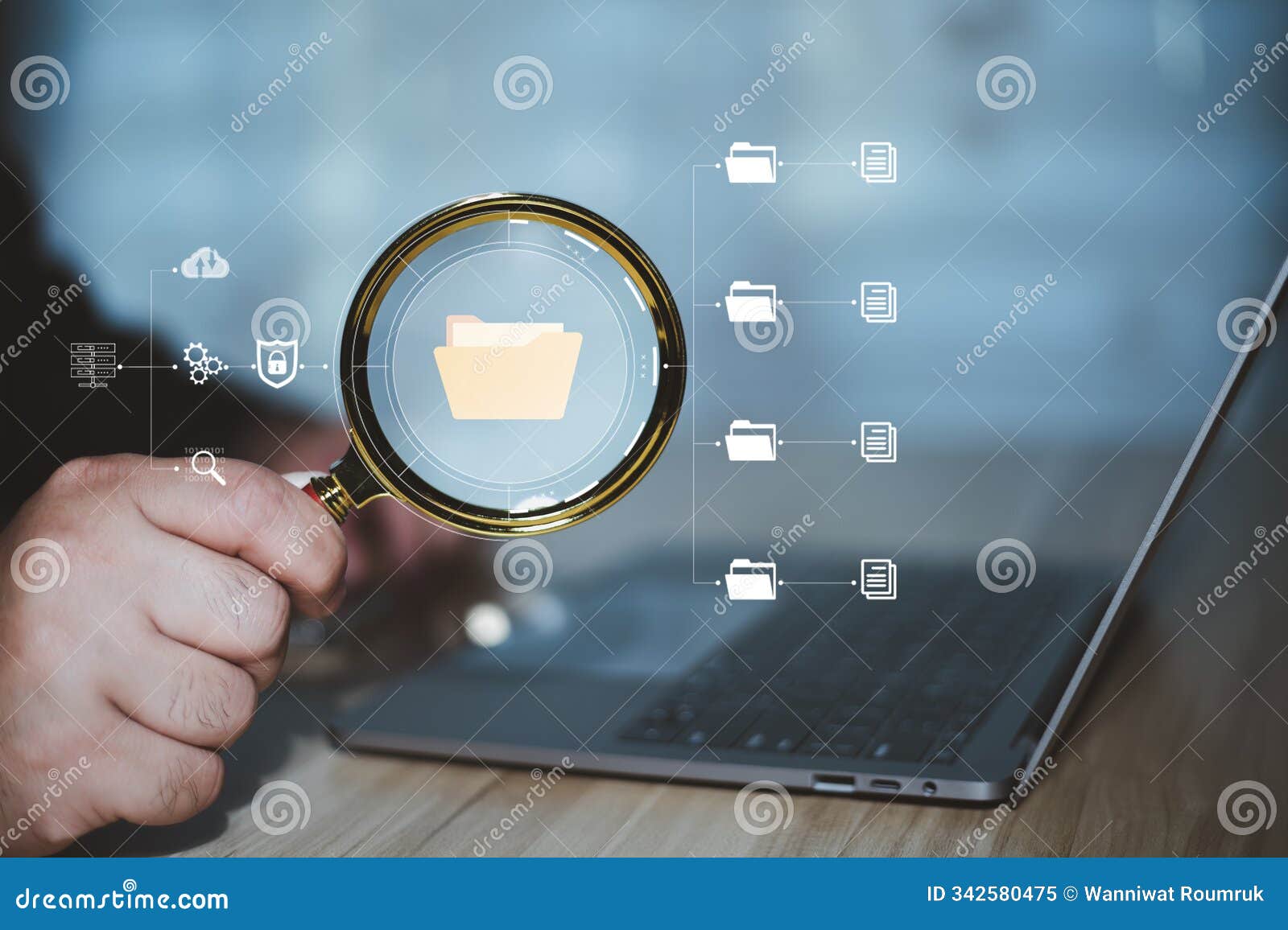 DMS, Document Security Concept. Document Management System, Data Encryption Stock Image - Image ...