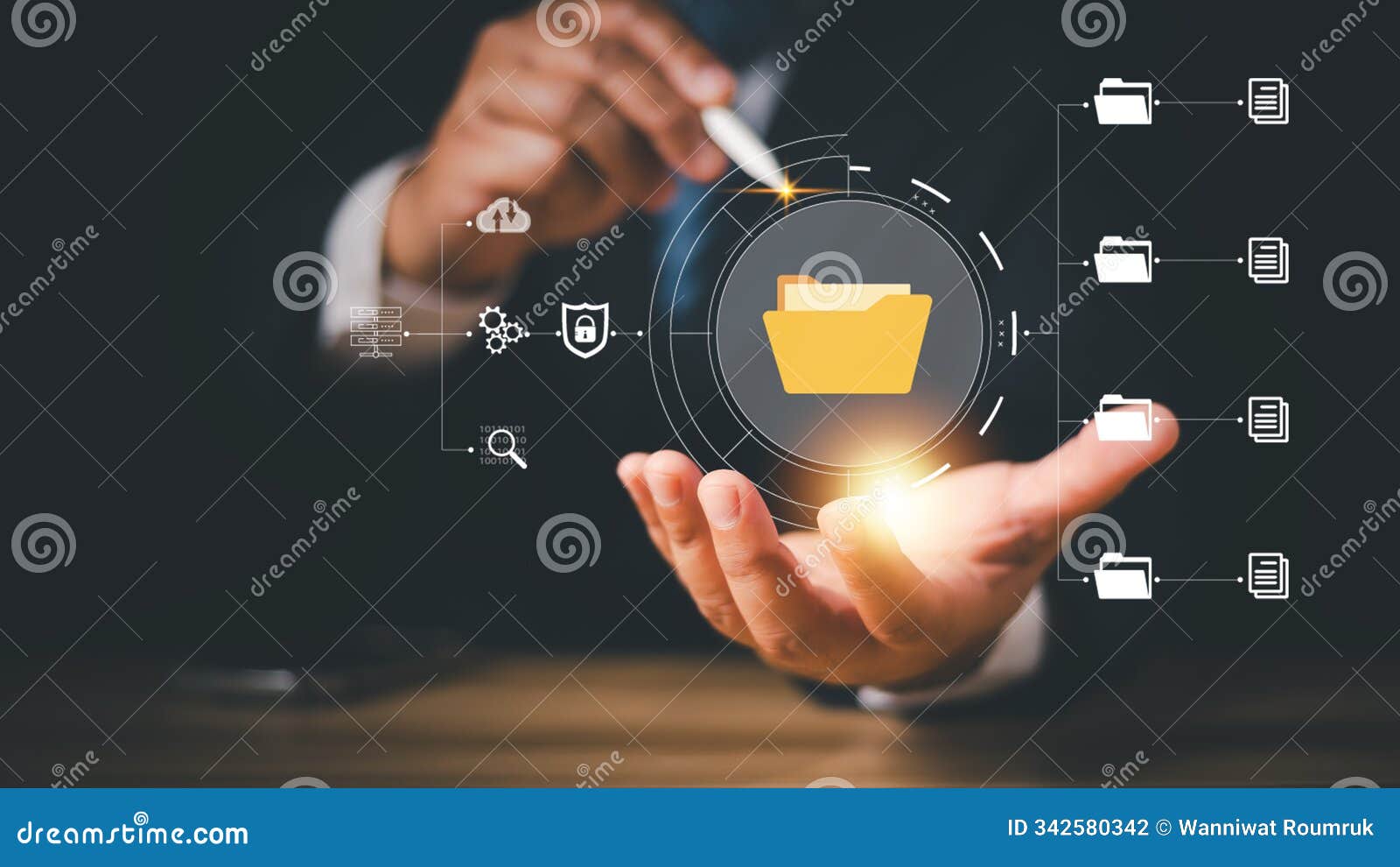 DMS, Document Security Concept. Document Management System, Data Encryption Stock Photo - Image ...