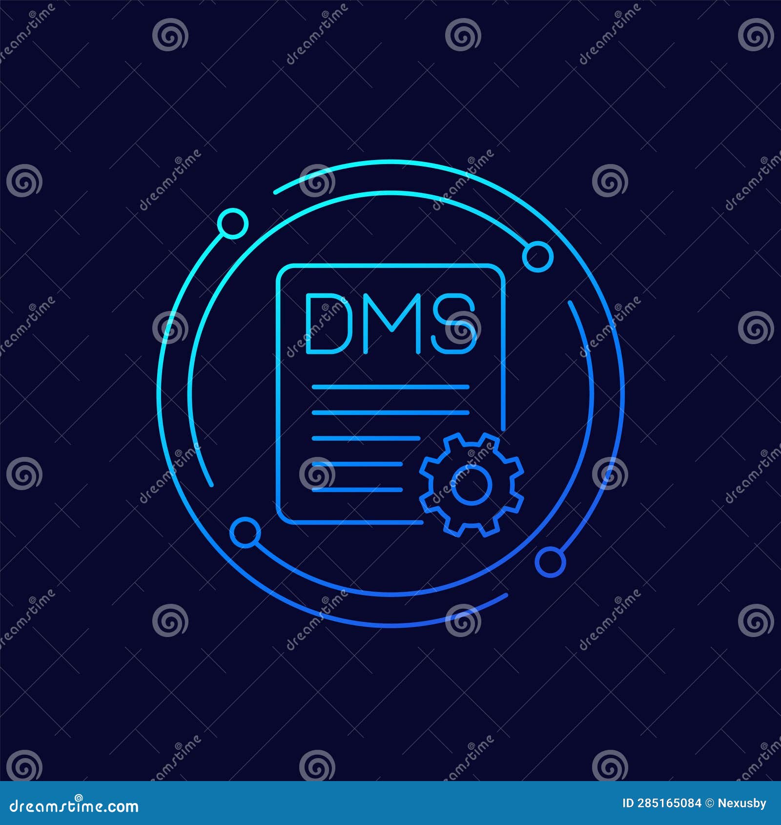 DMS Icon, Document Management System, Line Design Stock Illustration ...