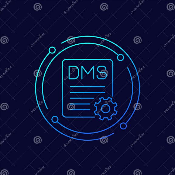 DMS Icon, Document Management System, Line Design Stock Illustration ...