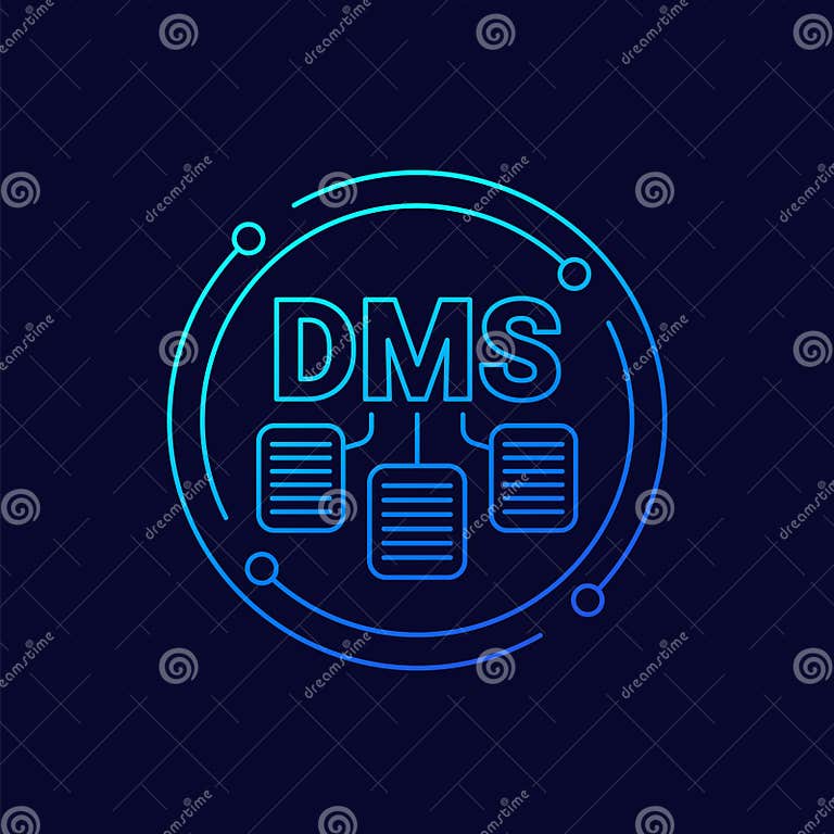 DMS Icon, Document Management System, Linear Stock Illustration ...