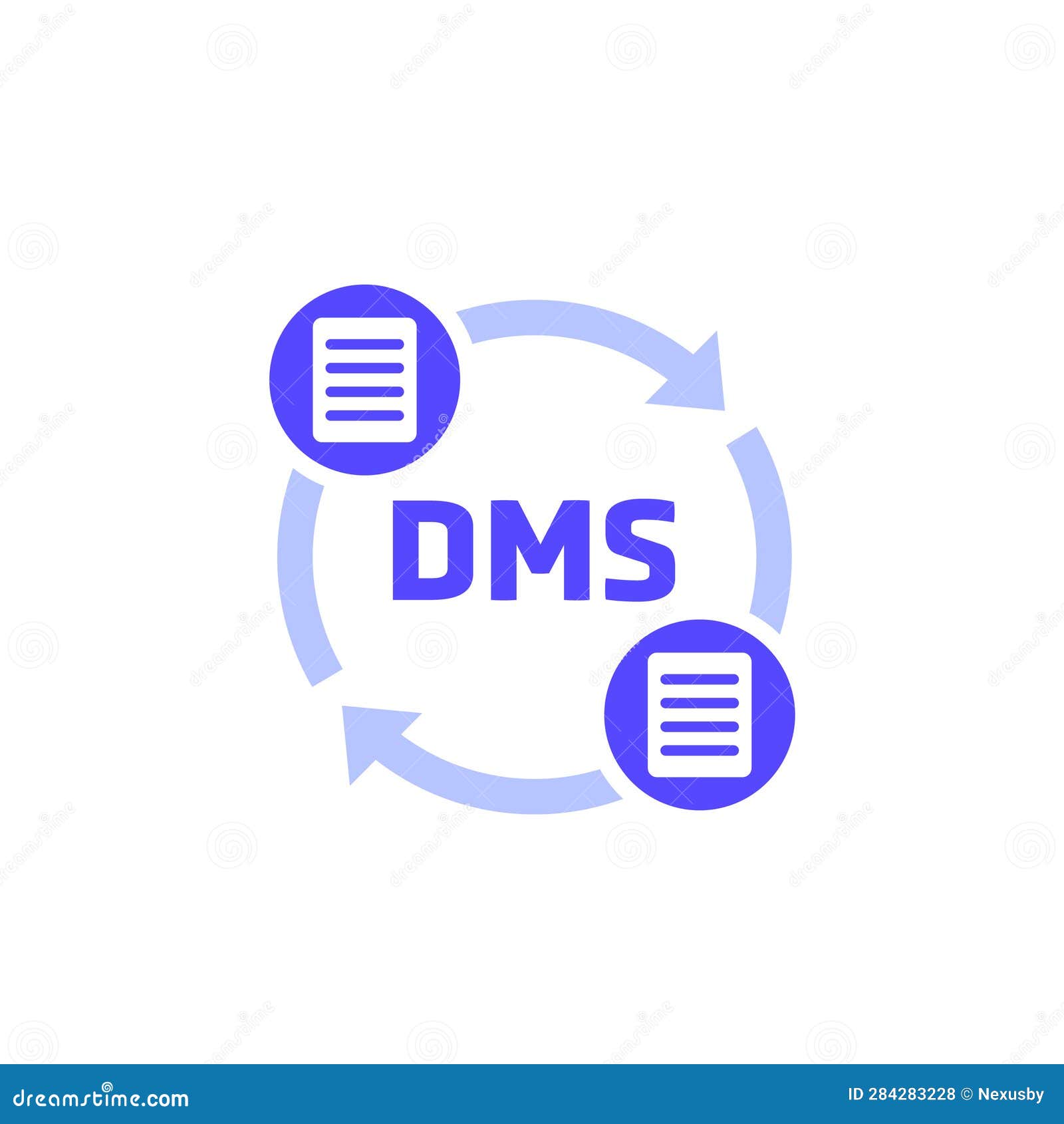 DMS icon on white, vector stock vector. Illustration of transfer ...