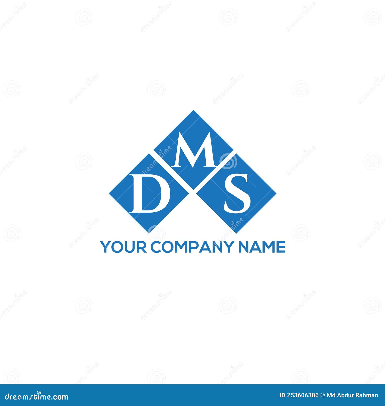 DMS Letter Logo Design on WHITE Background. DMS Creative Initials ...