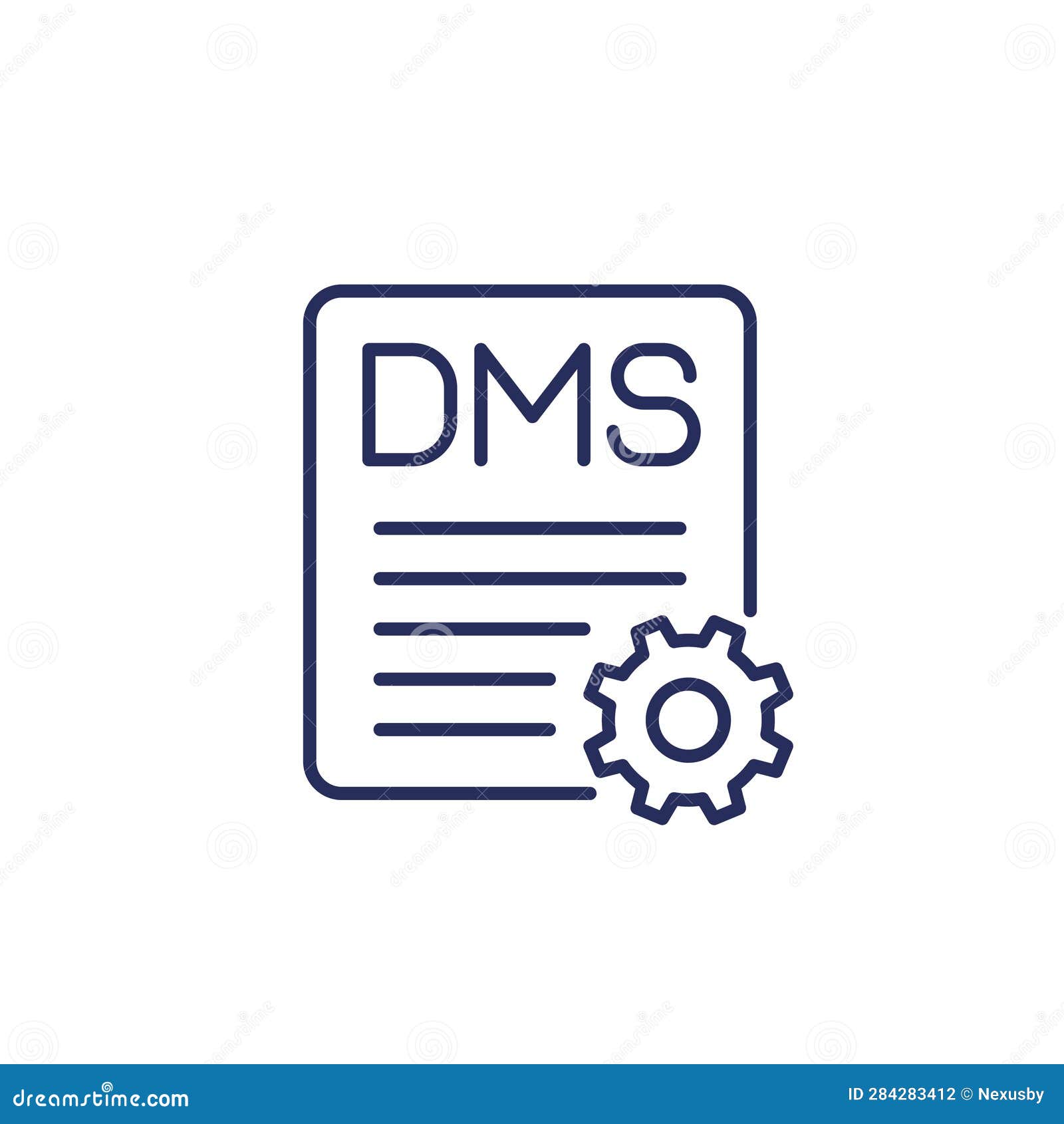DMS Line Icon, Document Management System Stock Illustration ...