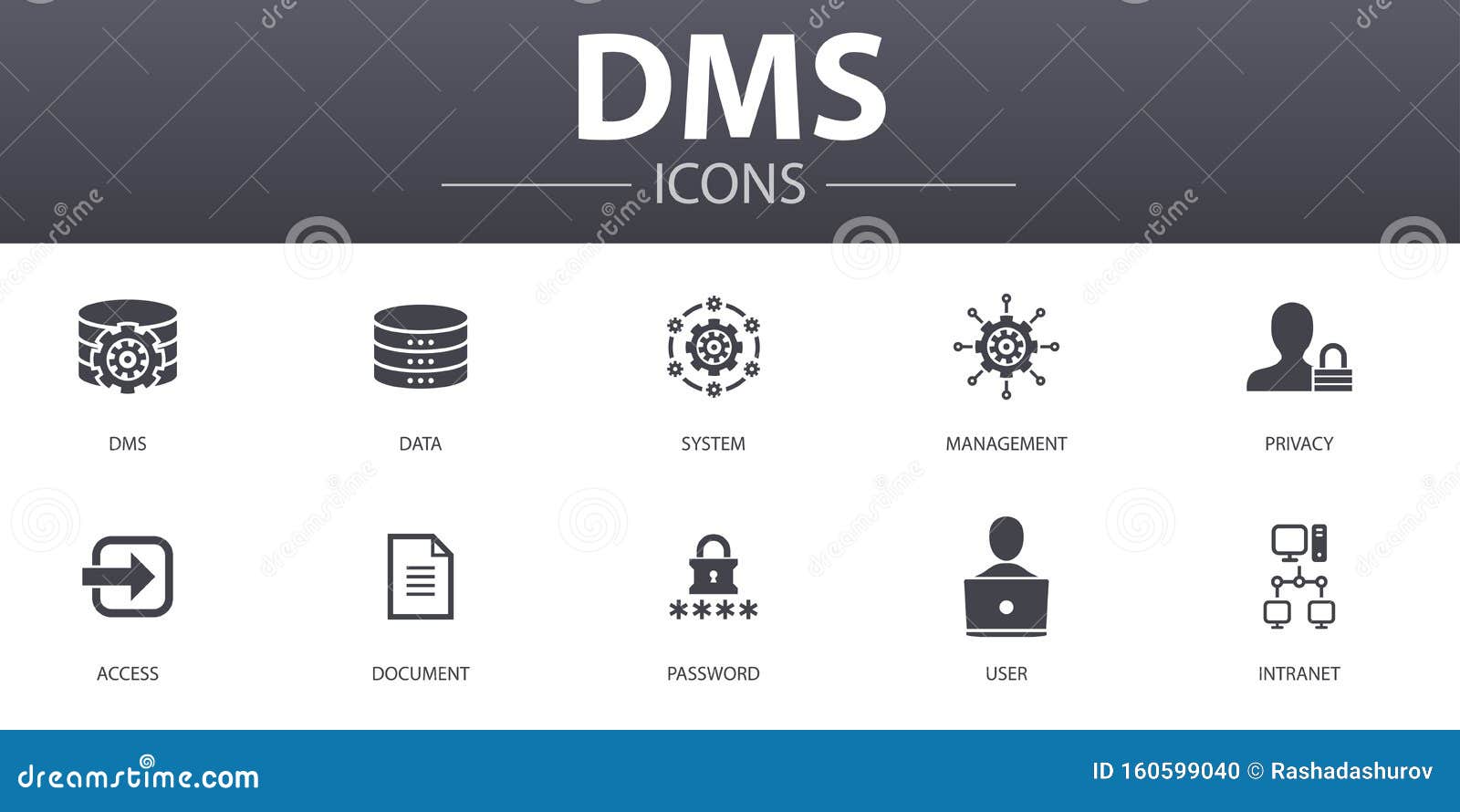 DMS Simple Concept Icons Set. Contains Stock Vector - Illustration of ... DMS Simple Concept Icons Set. Contains Stock Vector - Illustration of ...