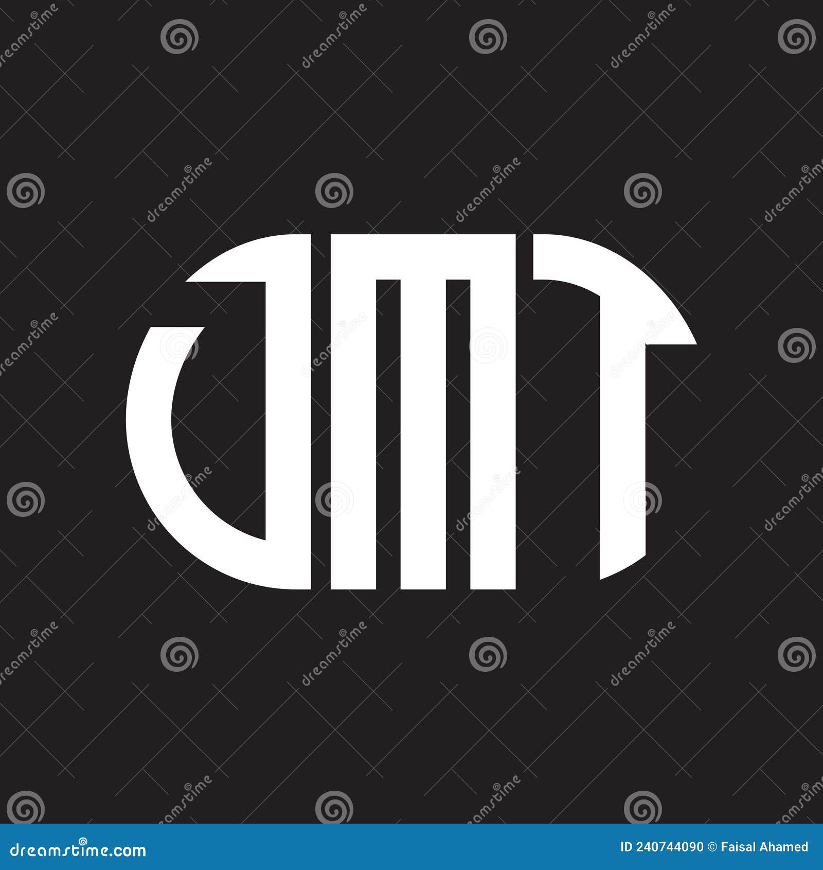 DMT Letter Logo Design On Black Background. DMT Creative Initials ...
