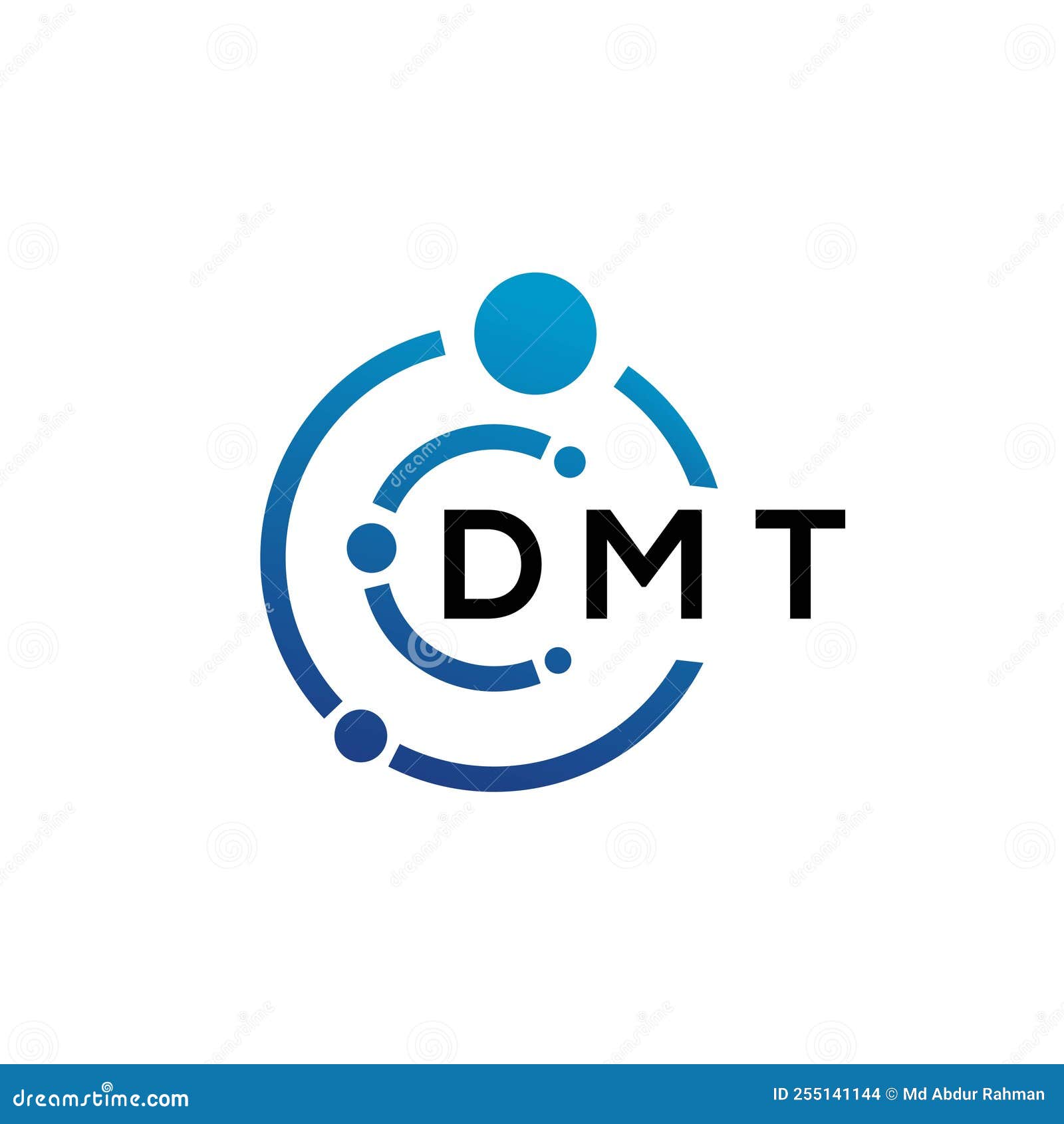 DMT Letter Logo Design on White Background. DMT Creative Initials ...