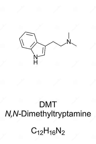 DMT, Dimethyltryptamine, Skeletal Formula and Structure Stock Vector ...