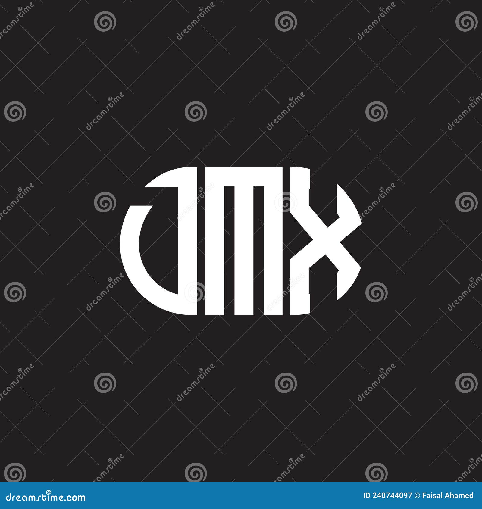 DMX Letter Logo Design on Black Background. DMX Creative Initials ...