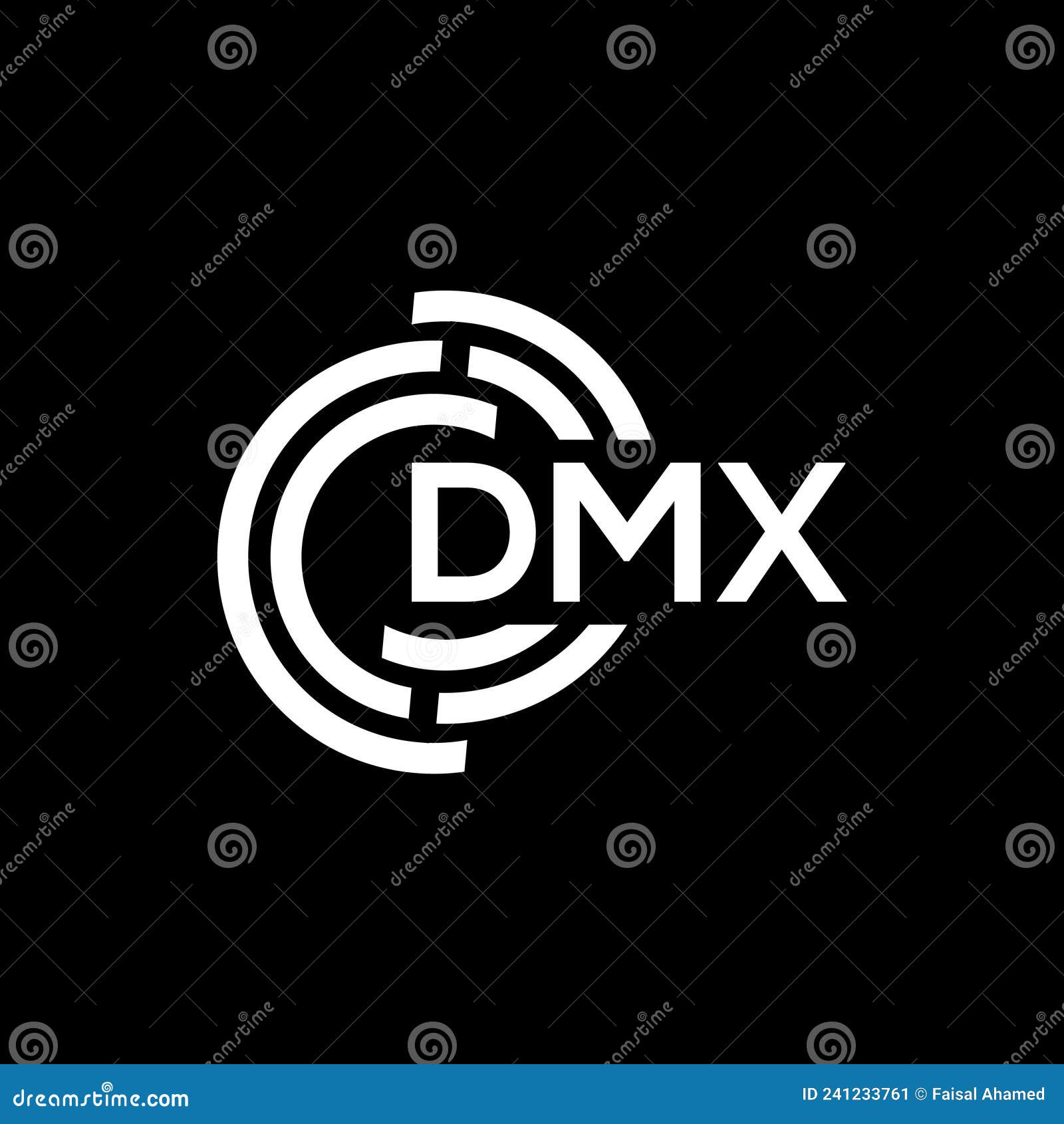 DMX Letter Logo Design on Black Background. DMX Creative Initials ...