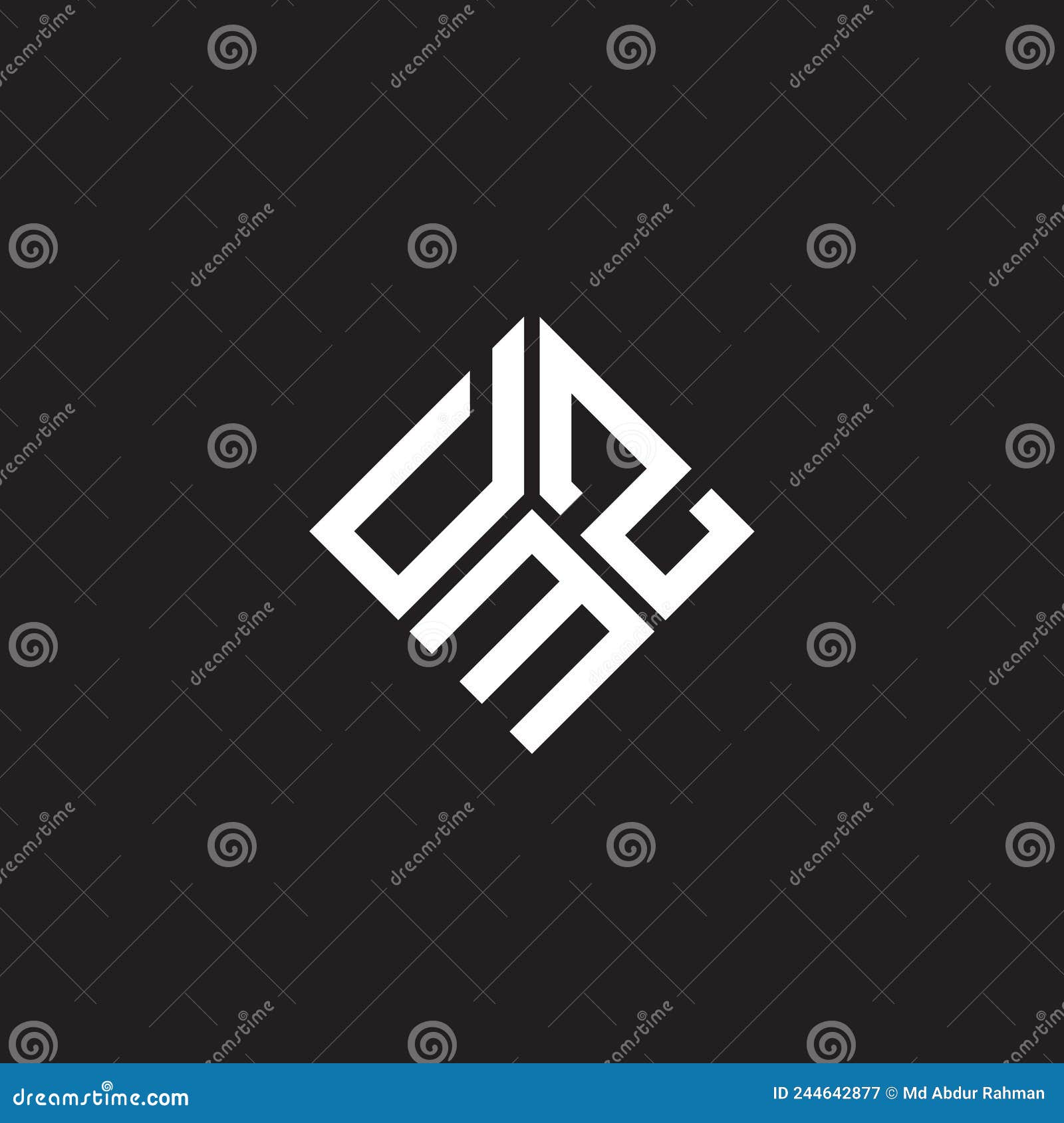 DMZ Letter Logo Design On Black Background. DMZ Creative Initials ...
