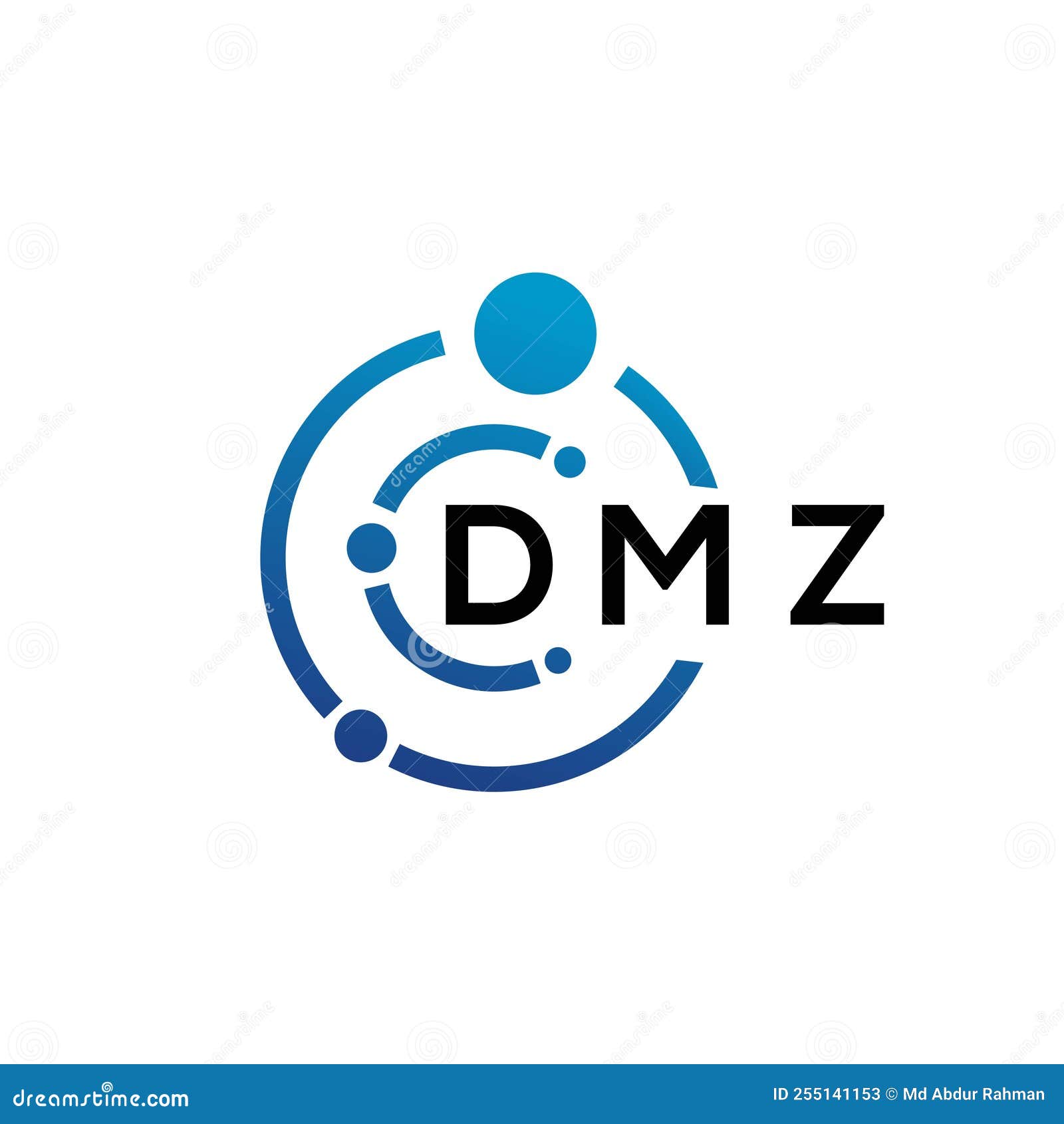 DMZ Letter Logo Design On White Background. DMZ Creative Initials ...