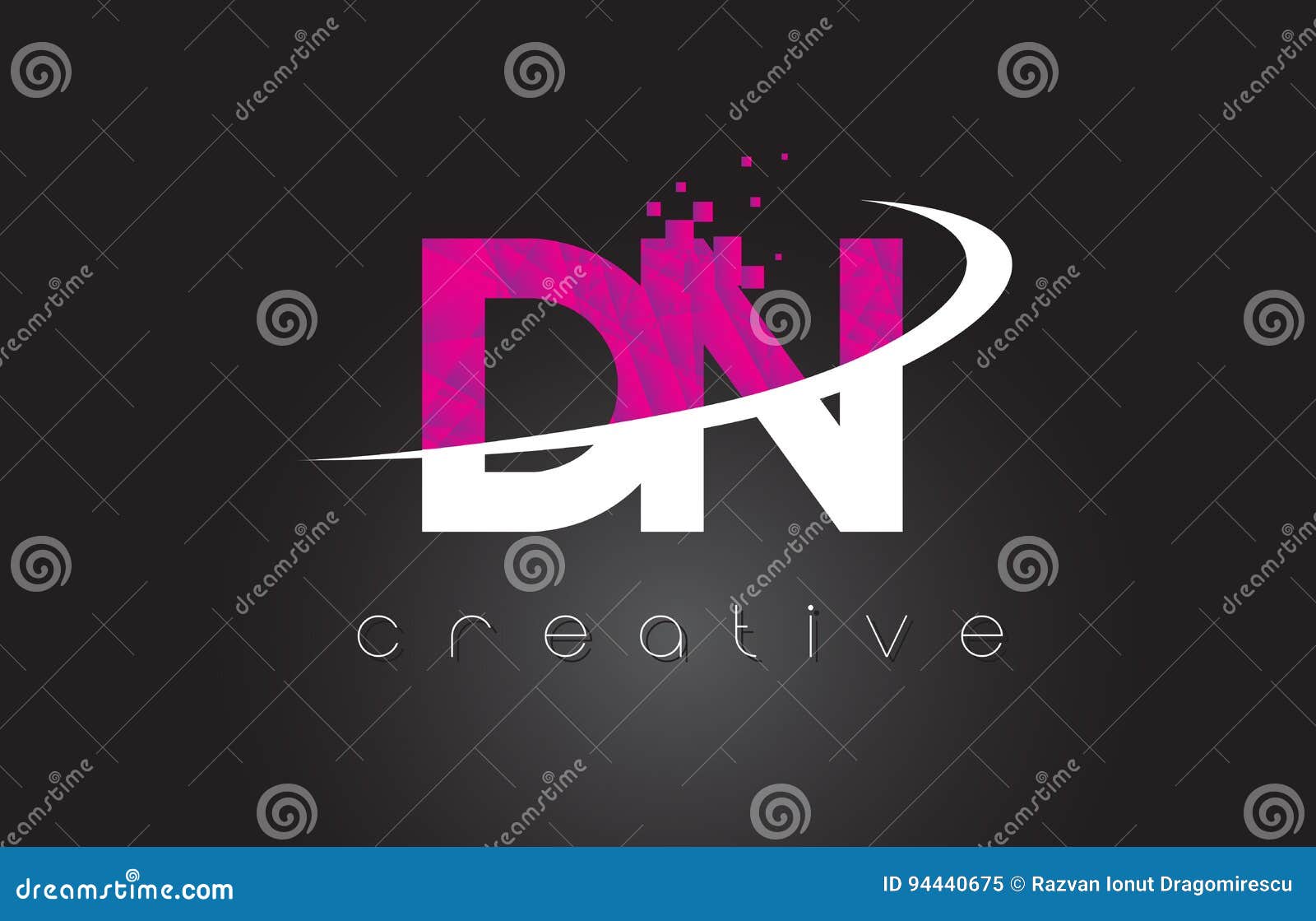 DN D N Creative Letters Design with White Pink Colors Stock Vector ...